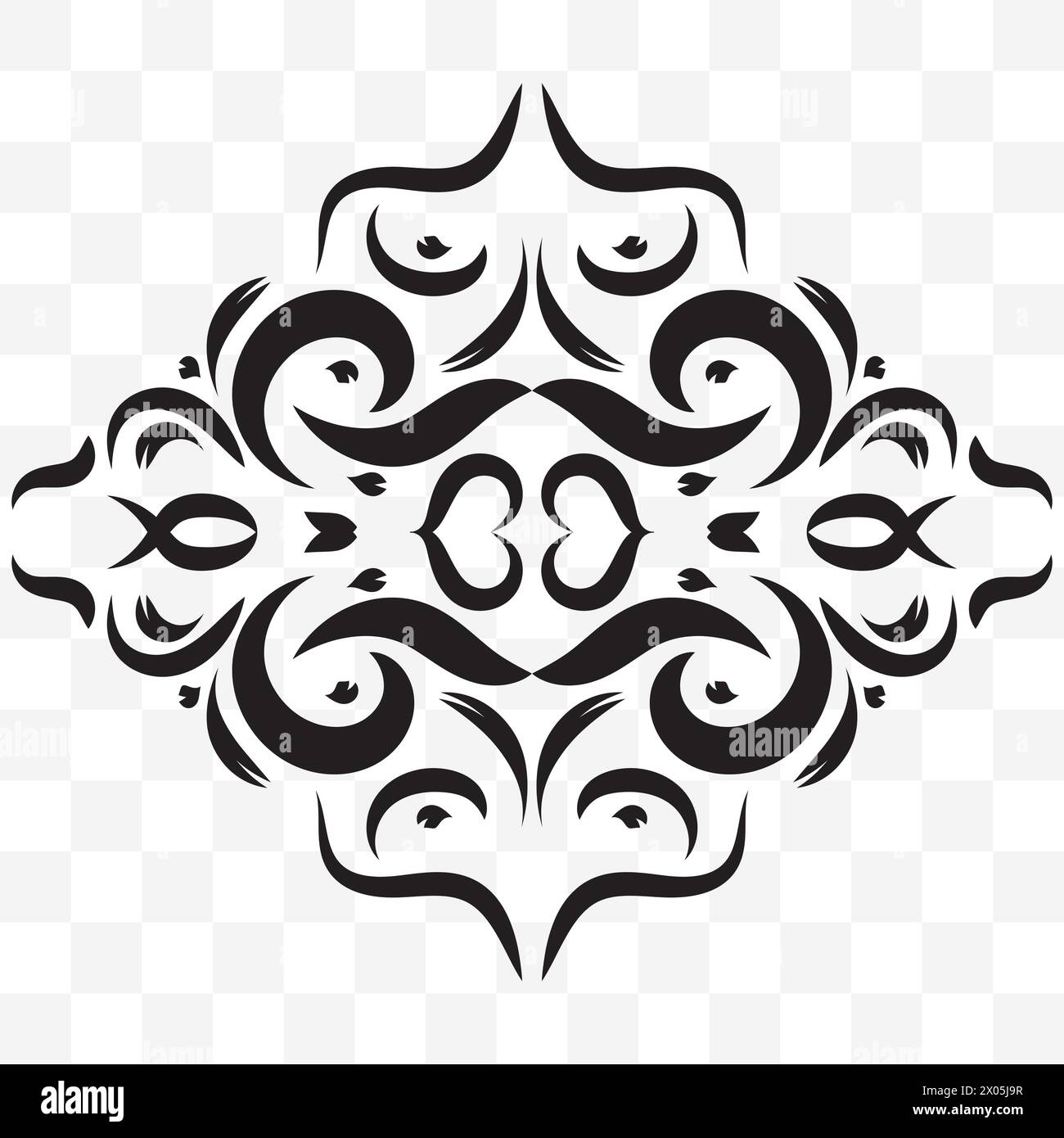 A universal symmetrical element for a pattern. Floral ornament ...