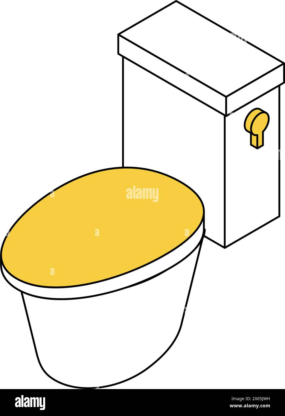 Home renovation, flush toilet with tank, simple isometric illustration ...