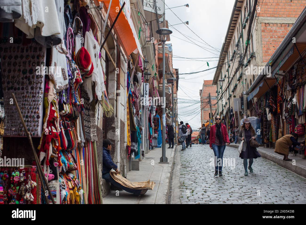 Walking the busy streets of La Paz, Bolivia in the high Andes Mountains ...