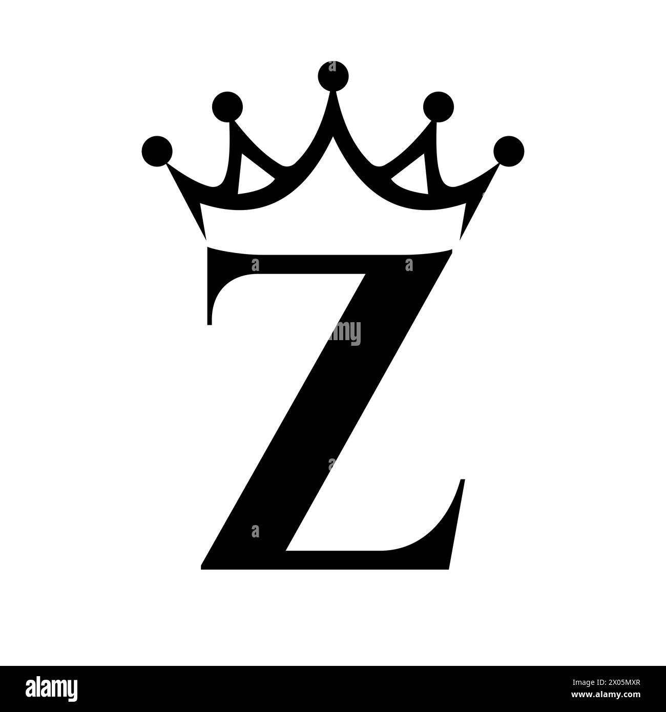 Letter Z Crown Logo for Queen Sign, Beauty, Fashion, Star, Elegant ...