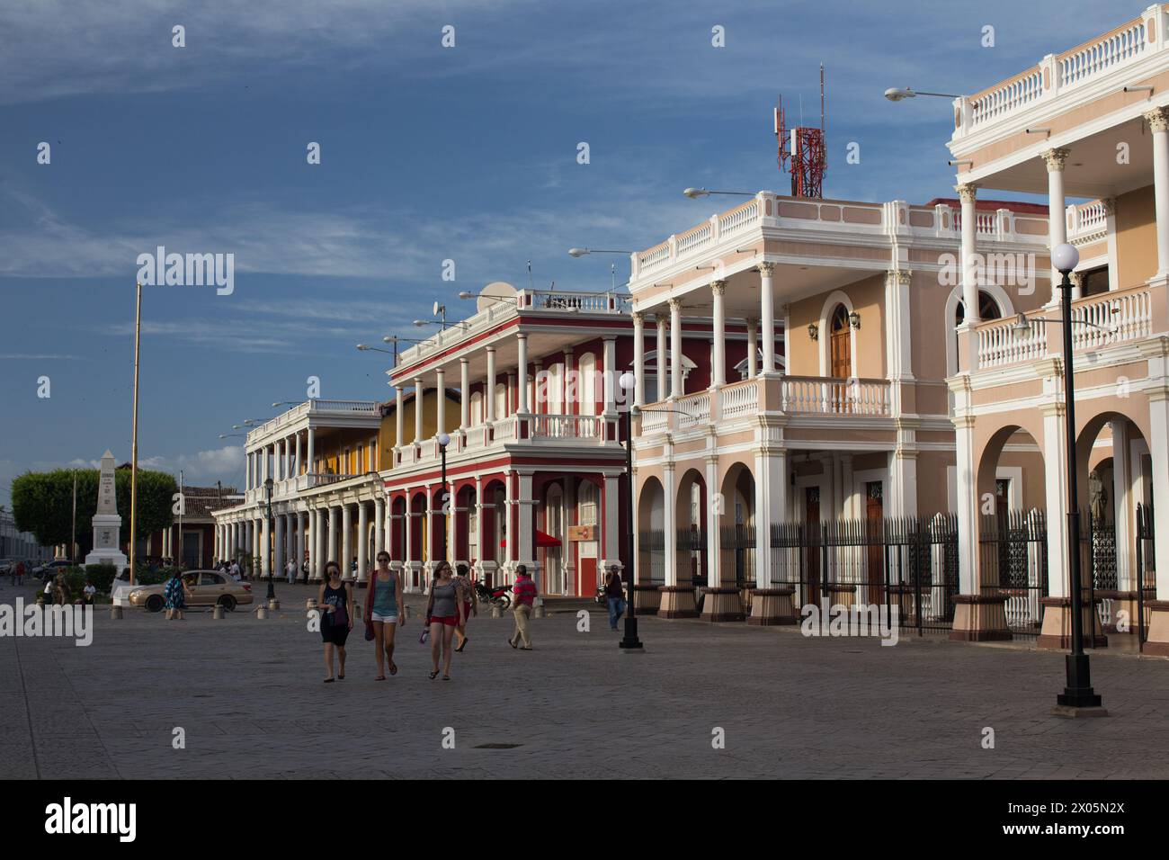 Colonial era architecture dominates the city of Granada, NIcaragua, a ...