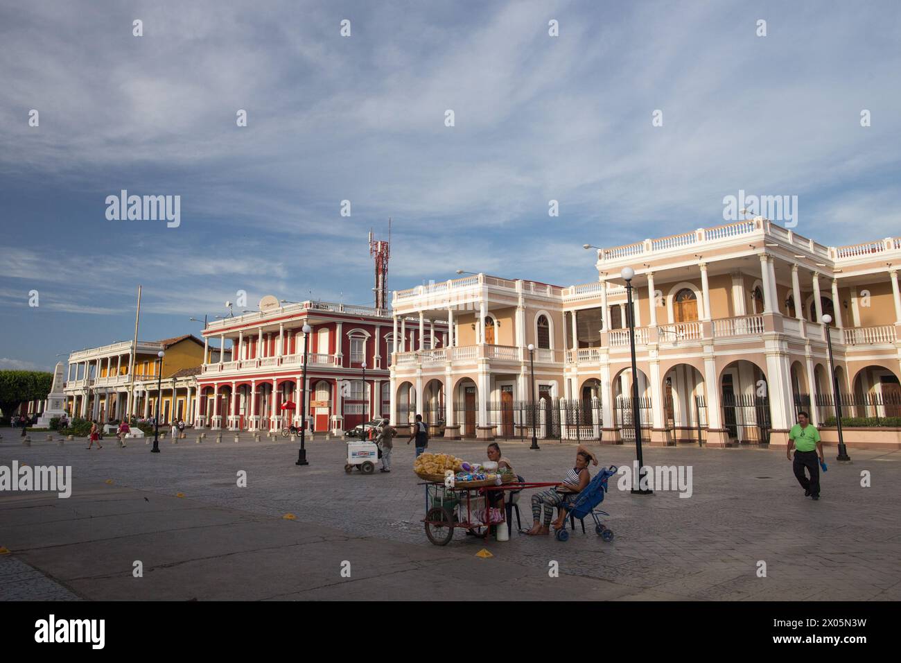 Colonial era architecture dominates the city of Granada, NIcaragua, a ...