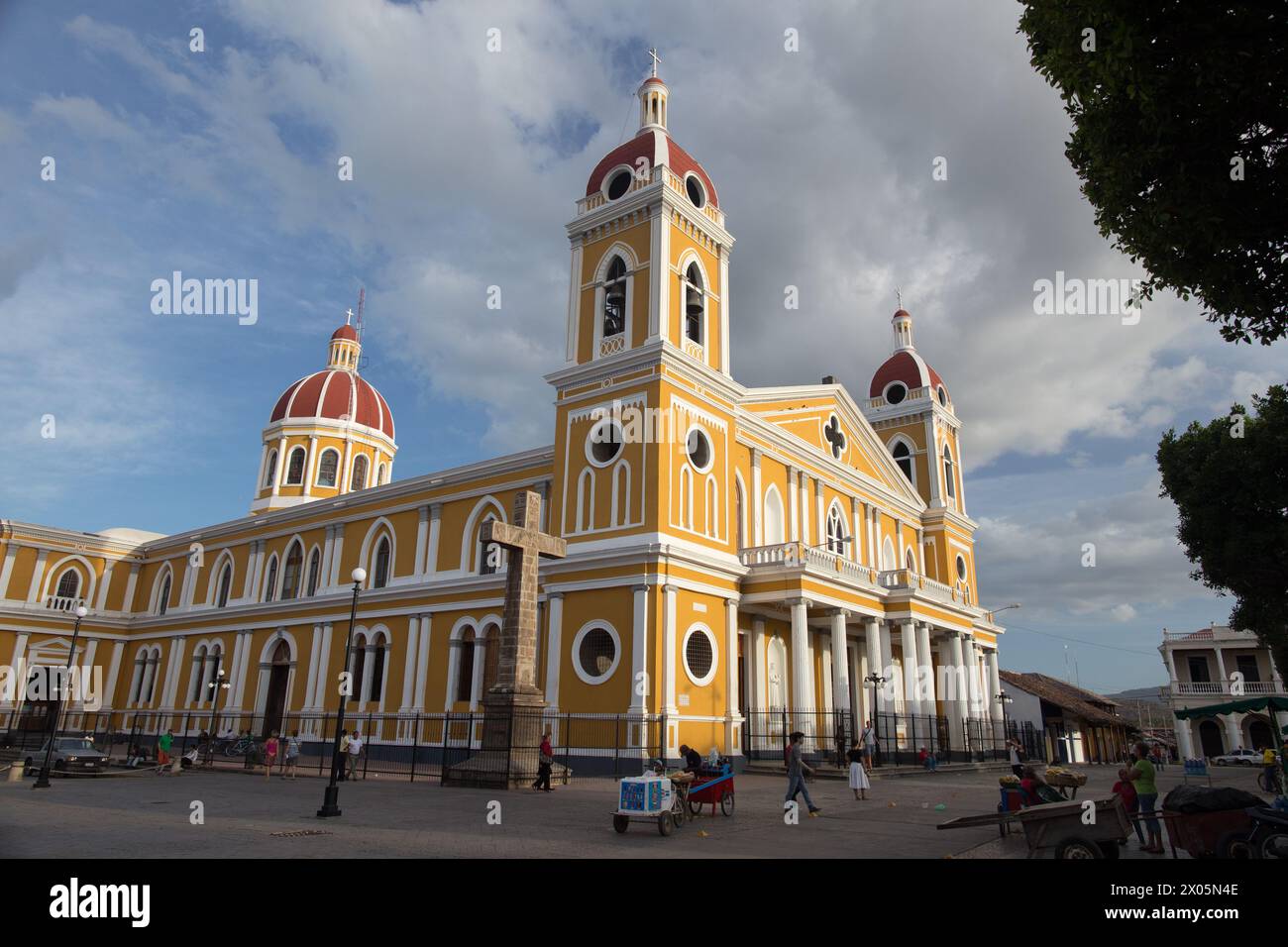 Colonial era architecture dominates the city of Granada, NIcaragua, a ...