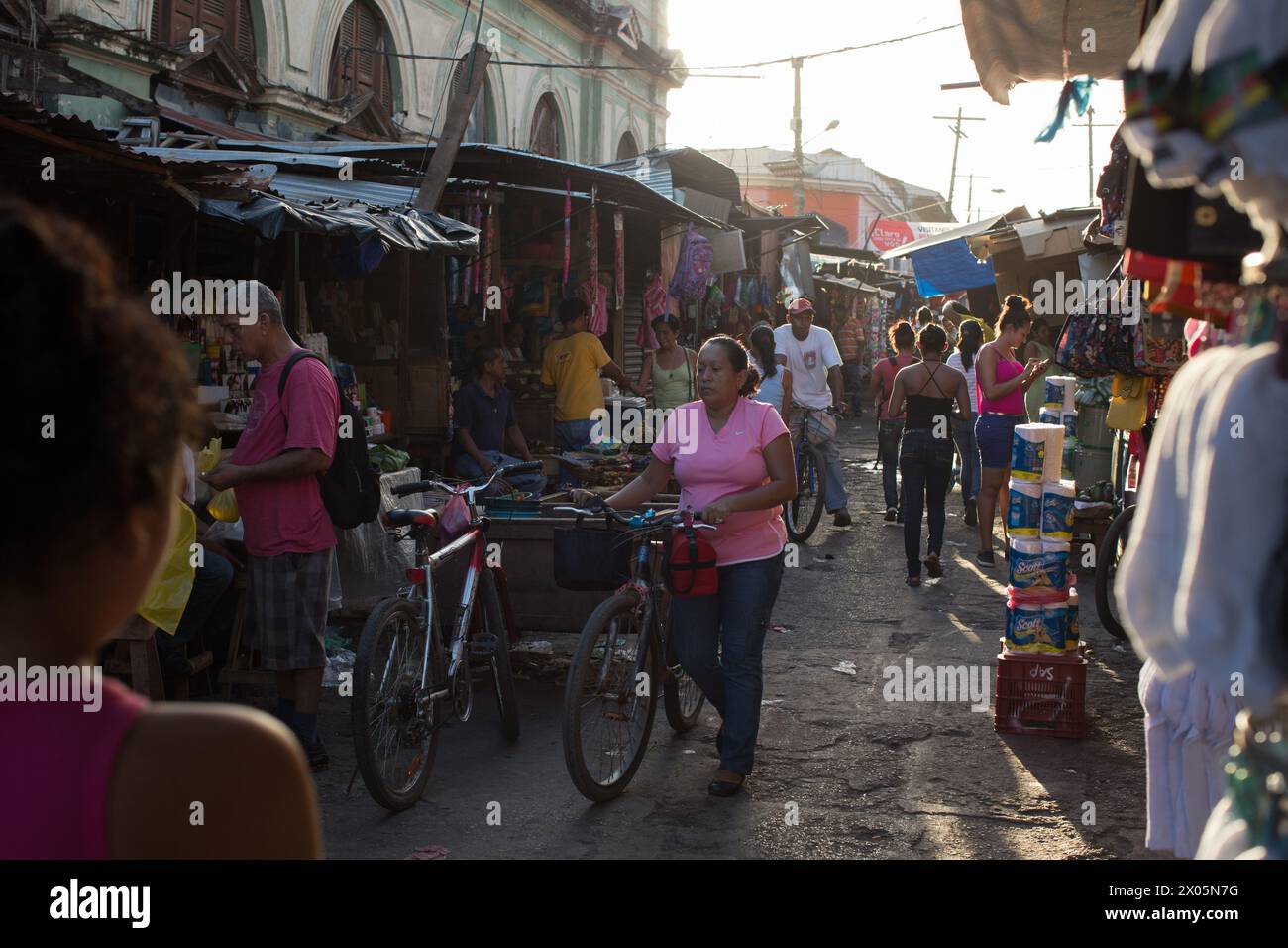 Colonial era architecture dominates the city of Granada, NIcaragua, a ...