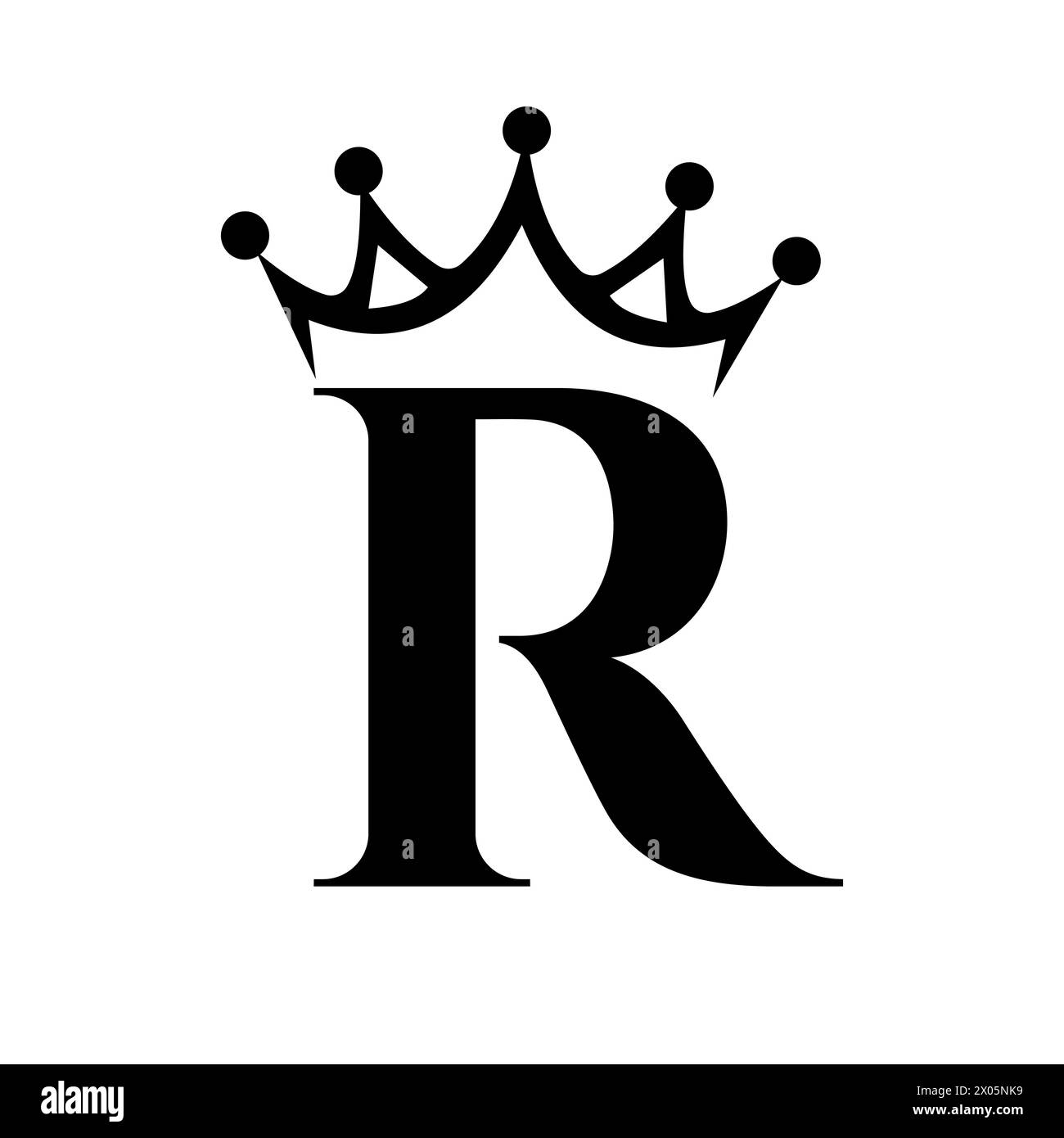 Letter R Crown Logo for Queen Sign, Beauty, Fashion, Star, Elegant ...