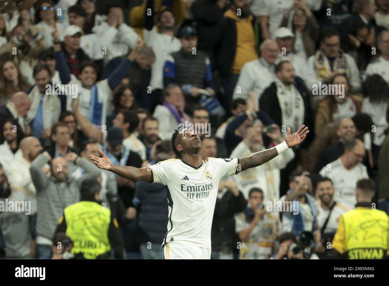 Vinicius Jr of Real Madrid celebrates the second goal of Real Madrid ...