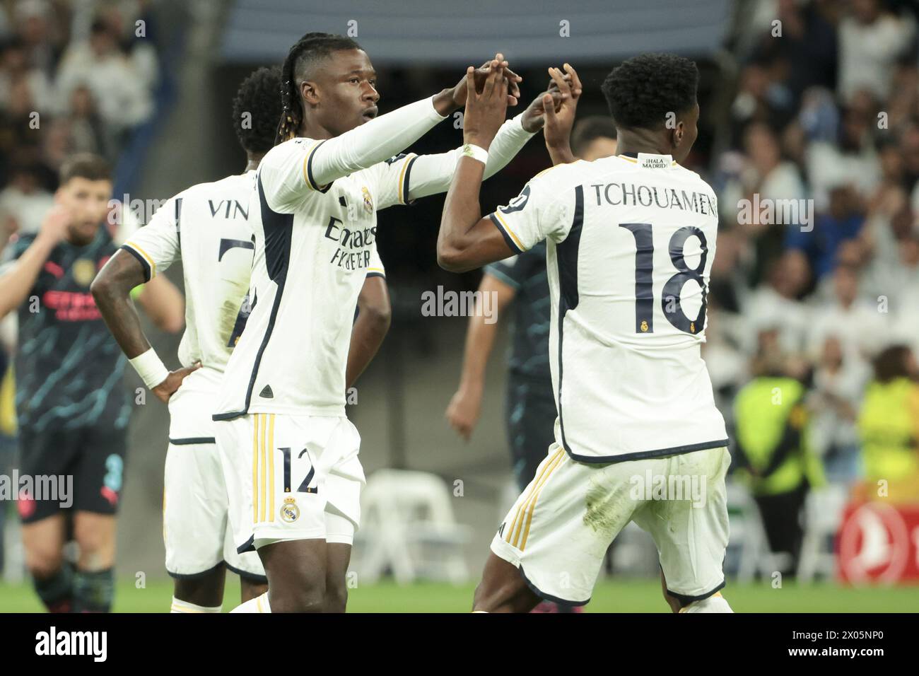 Eduardo Camavinga of Real Madrid celebrates the first goal for Real ...
