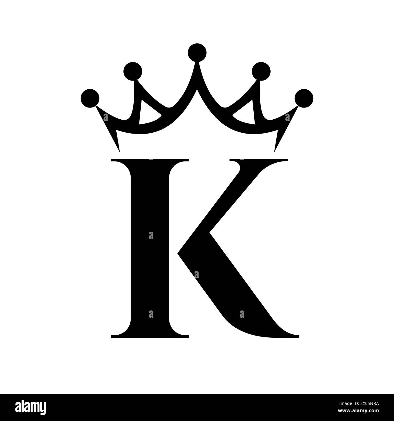 Letter K Crown Logo for Queen Sign, Beauty, Fashion, Star, Elegant ...