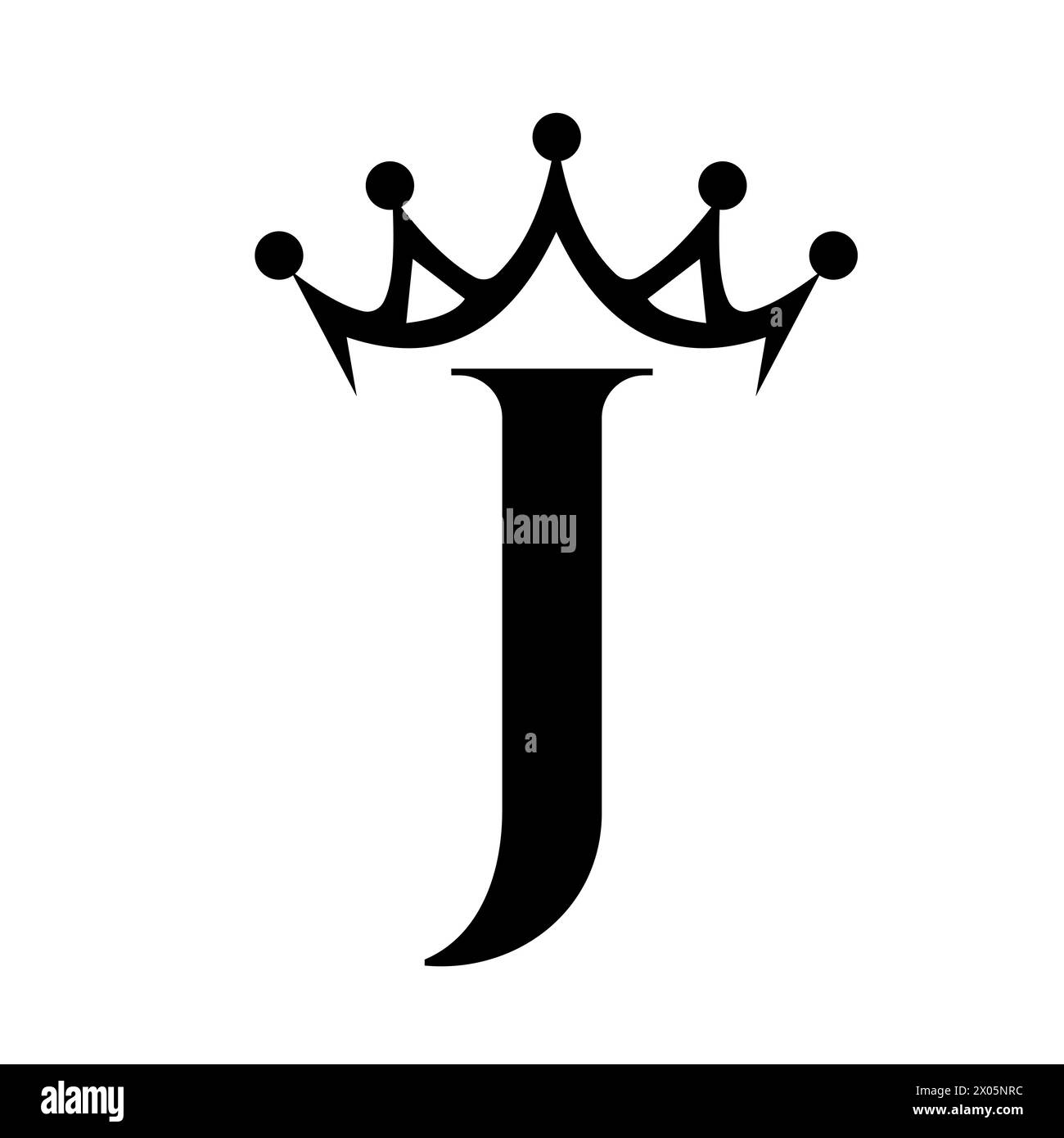 Letter J Crown Logo for Queen Sign, Beauty, Fashion, Star, Elegant ...