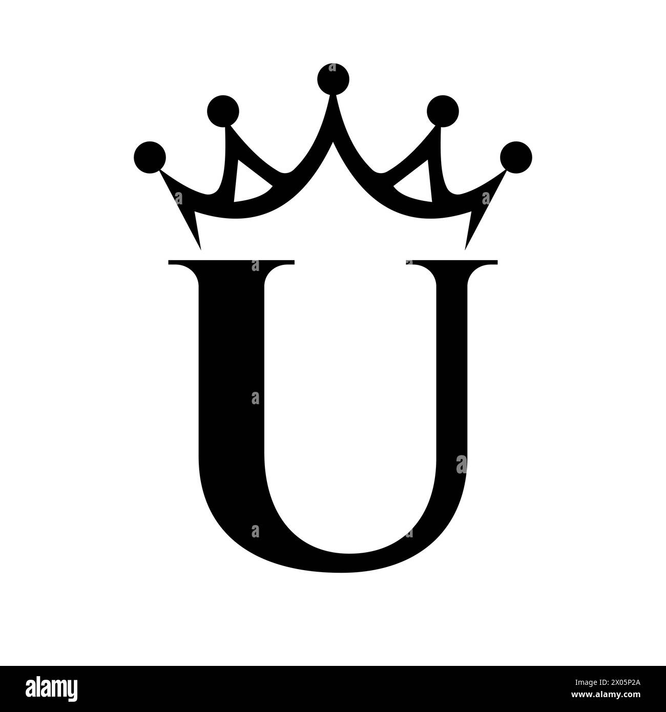 Letter U Crown Logo for Queen Sign, Beauty, Fashion, Star, Elegant ...