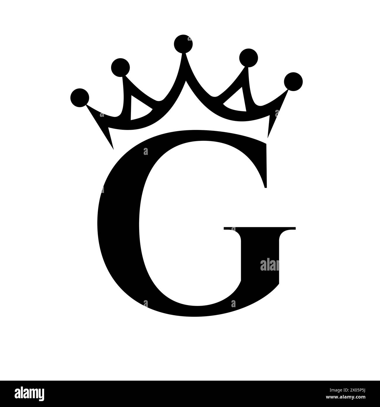 Letter G Crown Logo for Queen Sign, Beauty, Fashion, Star, Elegant ...