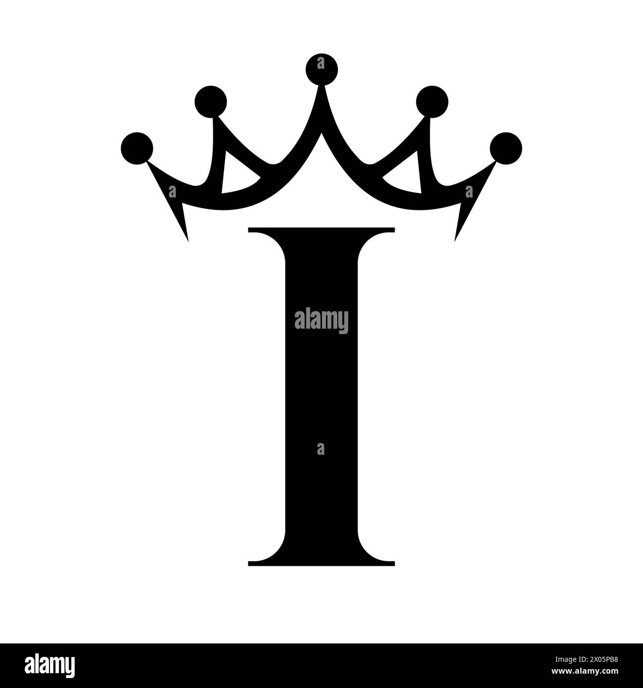 Letter I Crown Logo for Queen Sign, Beauty, Fashion, Star, Elegant ...