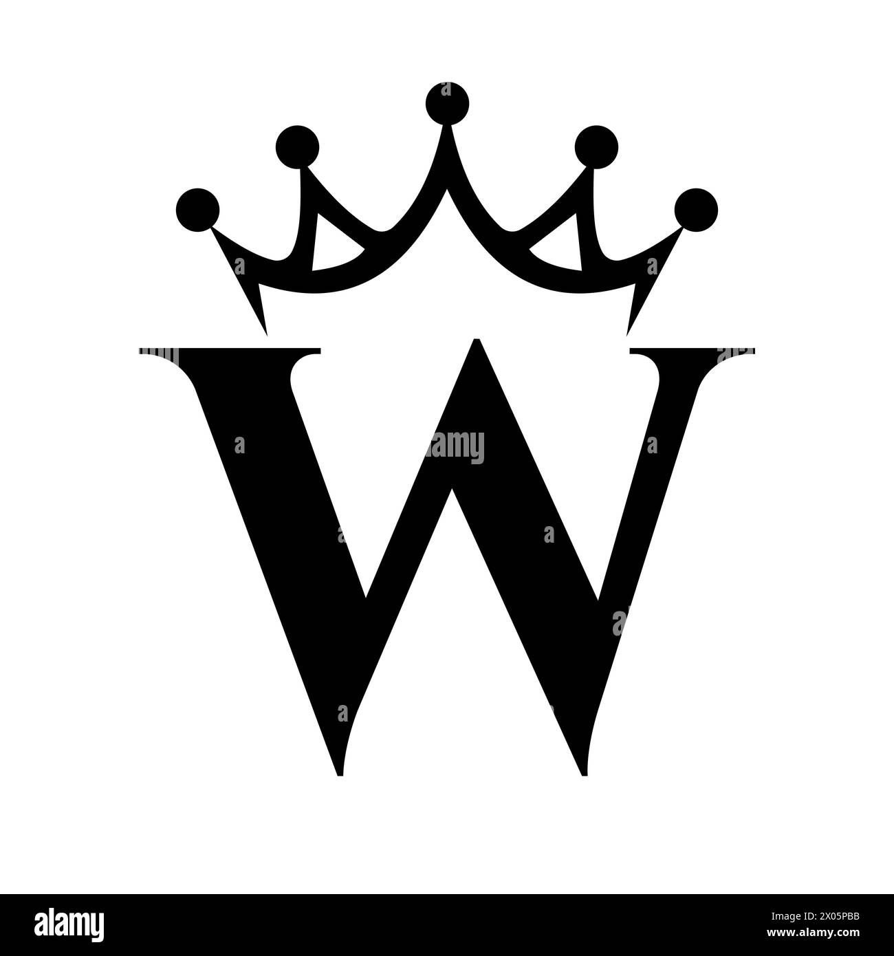 Letter W Crown Logo for Queen Sign, Beauty, Fashion, Star, Elegant ...
