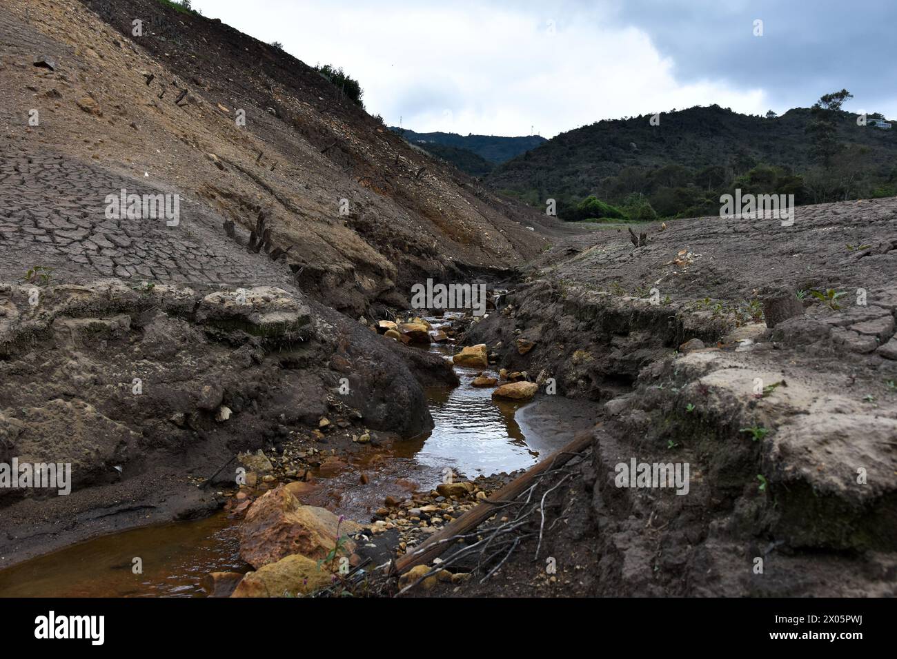 Bogota, Colombia. 08th Apr, 2024. A view of the San Rafael reservoir of ...