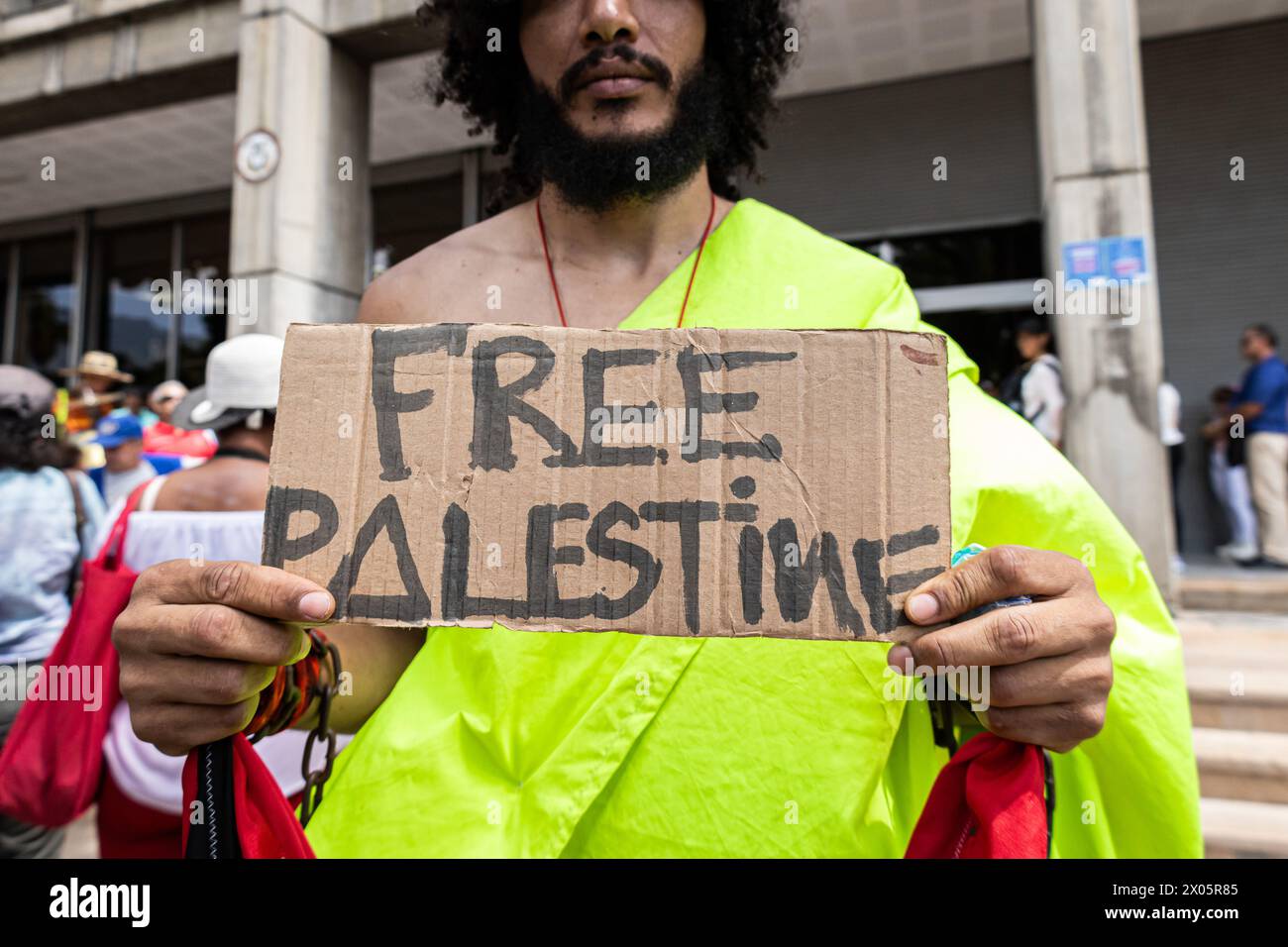 Medellin, Colombia. 09th Apr, 2024. Demonstrators take part in a ...