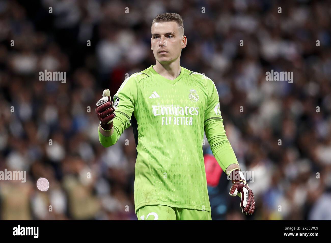 Andriy Lunin of Real Madrid during the UEFA Champions League, Quarter ...