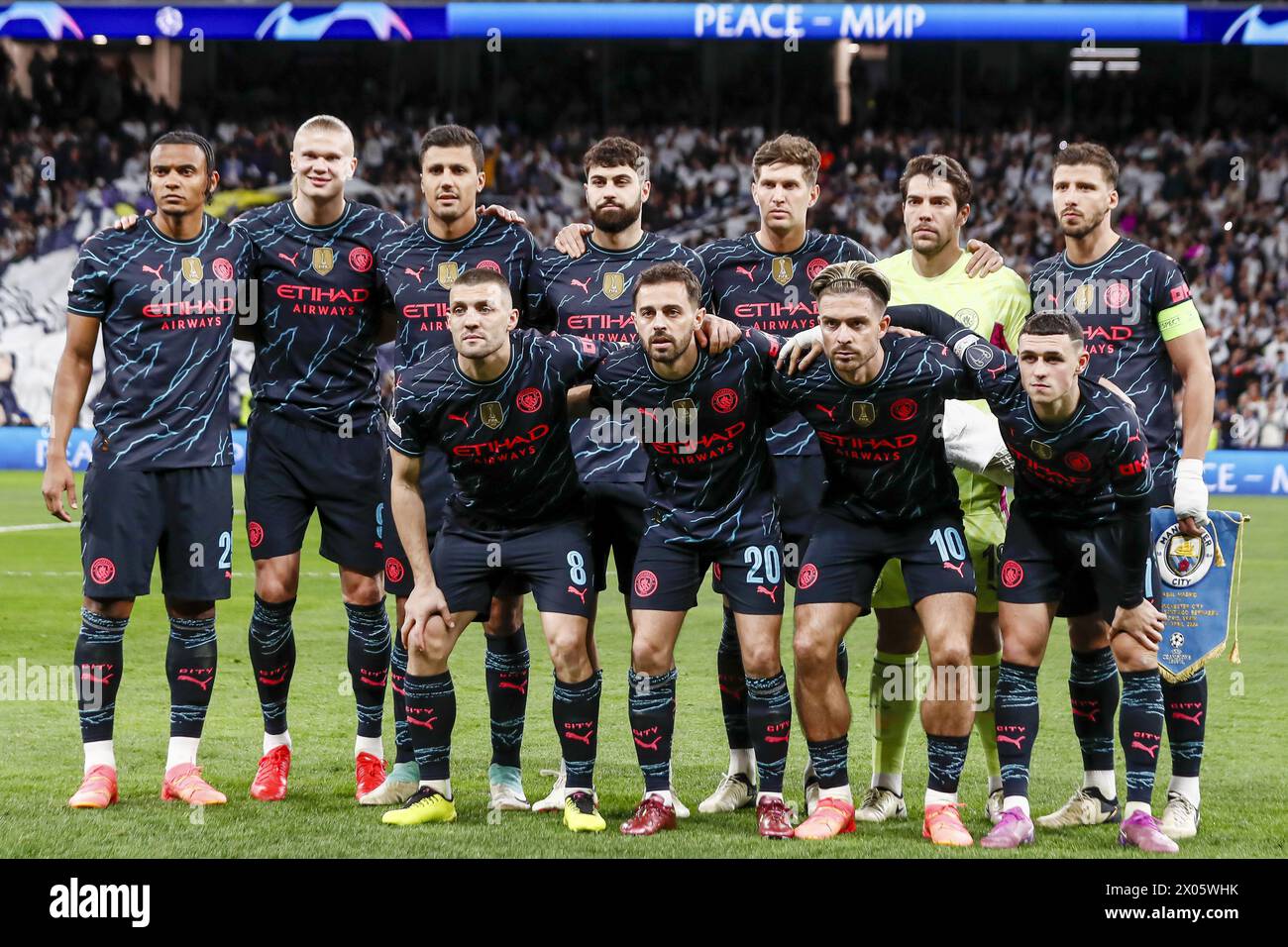 Team of Manchester City during the UEFA Champions League, Quarter ...