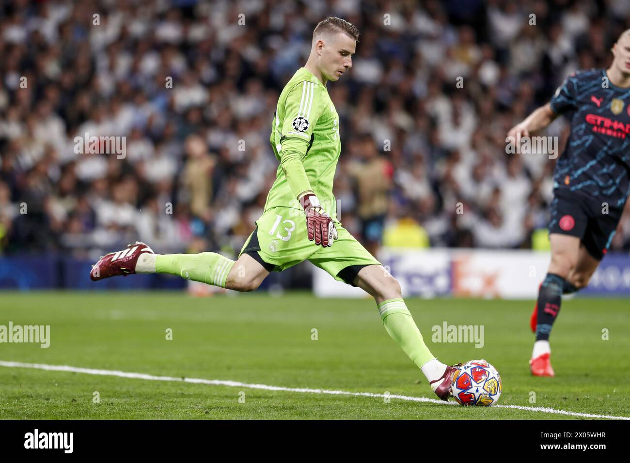 Andriy Lunin of Real Madrid during the UEFA Champions League, Quarter ...