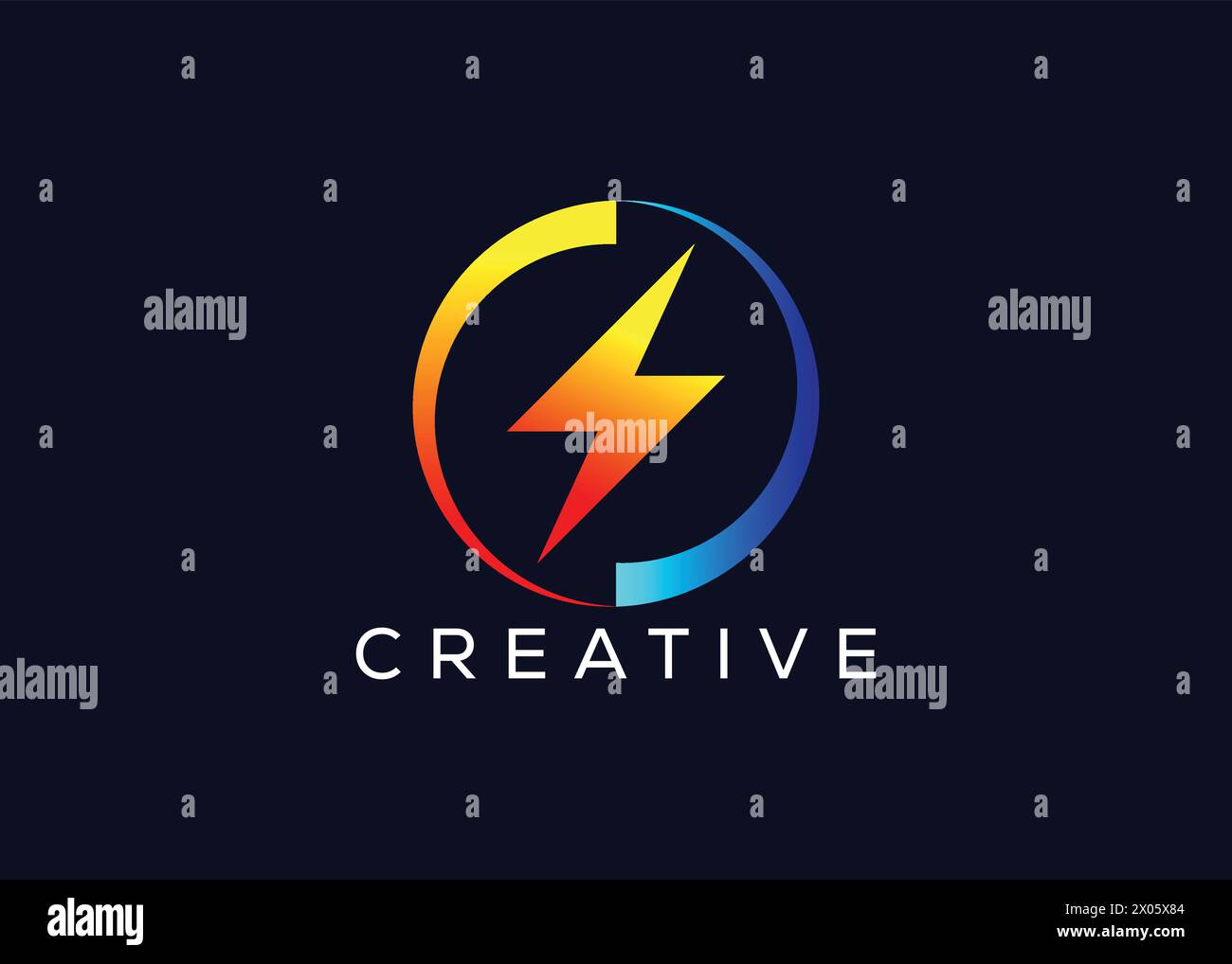 Creative and minimal colorful Thunder bolt logo vector template. Modern ...