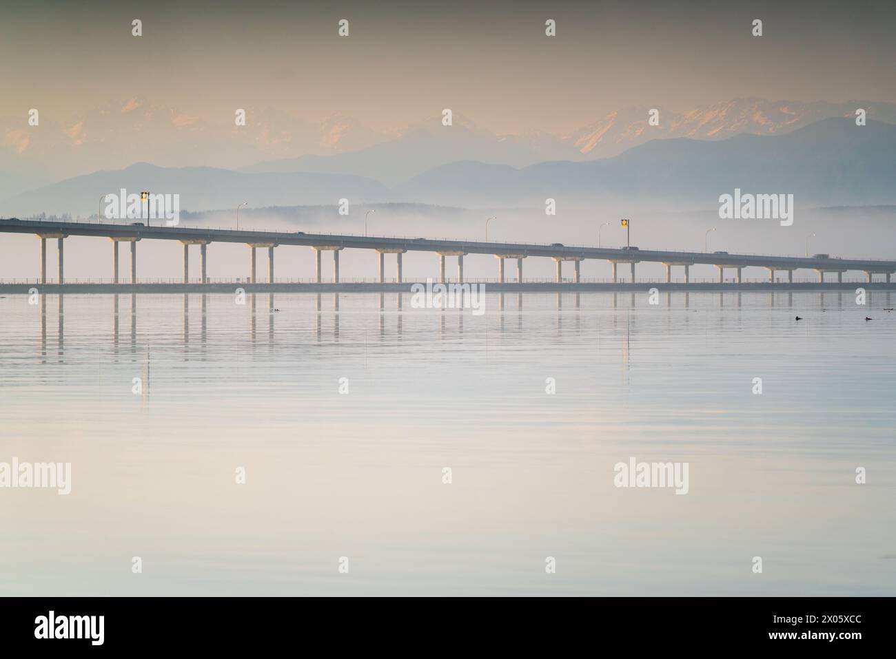 Hood Canal Bridge from Salsbury Point County Park in Washington State ...