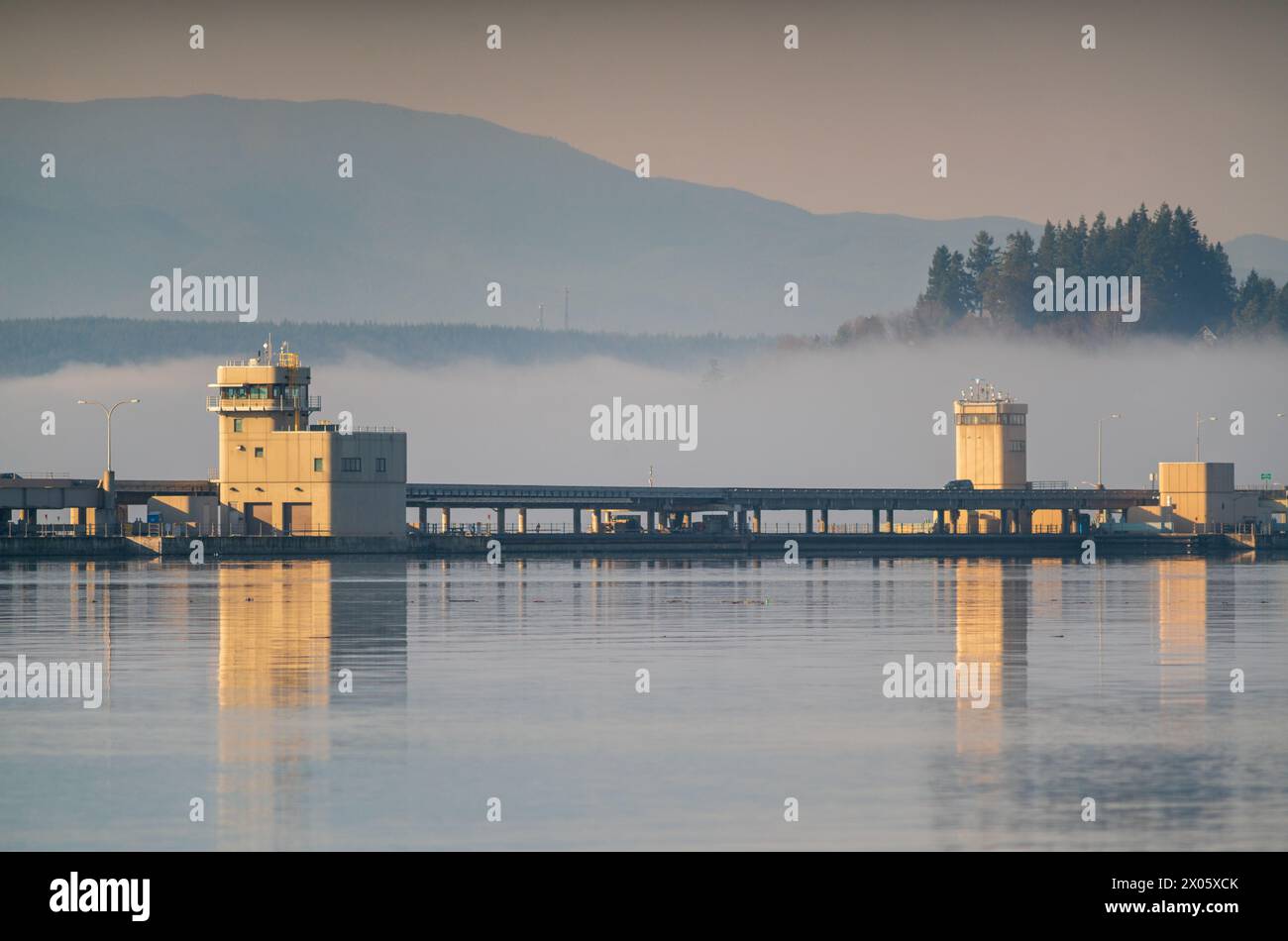 Hood Canal Bridge from Salsbury Point County Park in Washington State ...