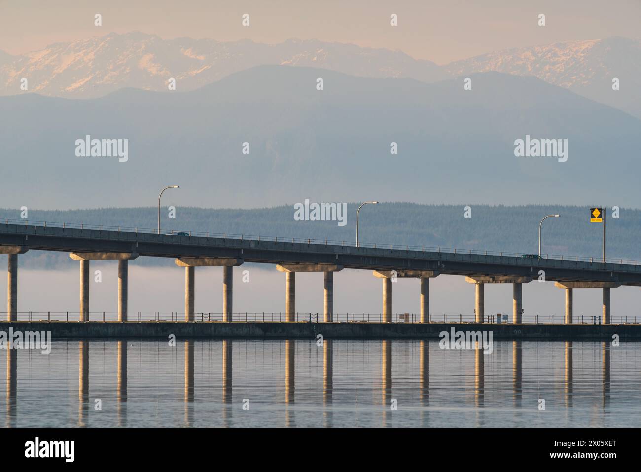 Hood Canal Bridge from Salsbury Point County Park in Washington State ...