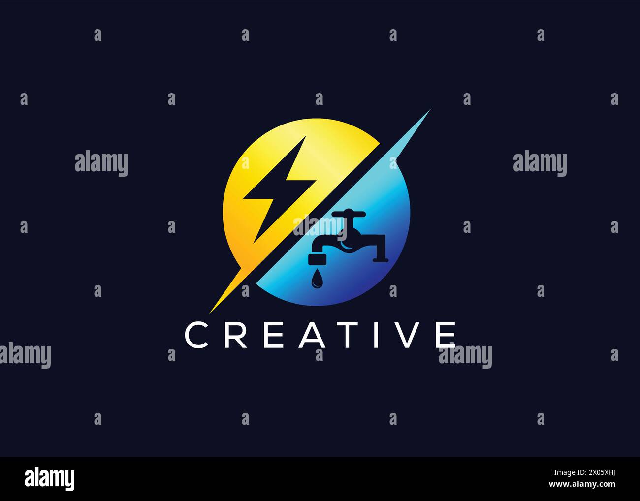 Creative and minimal colorful plumbing and electrical logo vector ...