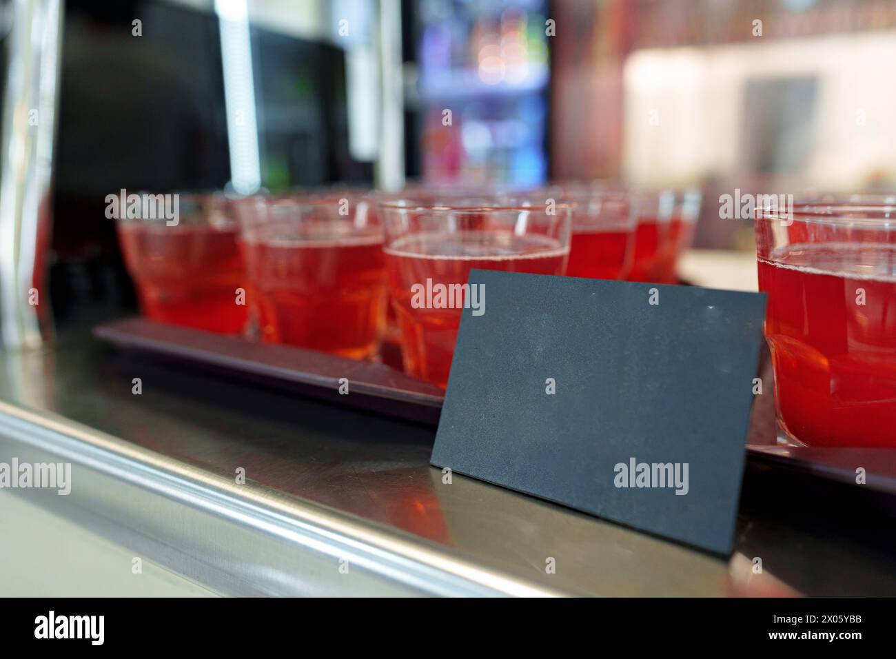 Colorful Array of Fruit Juice Cups on a Serving Cart in a Cafeteria ...