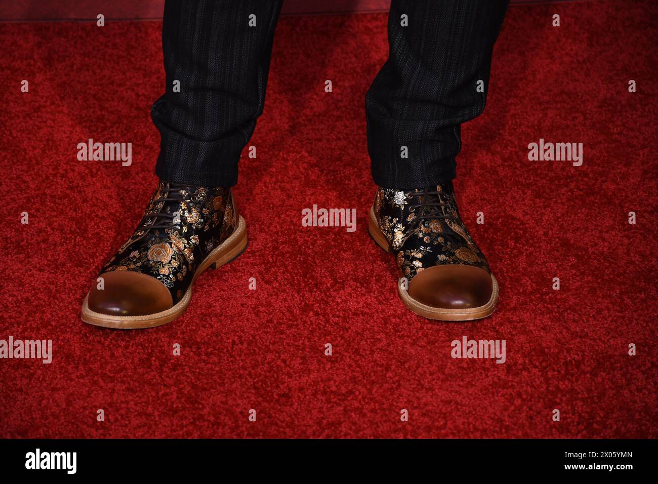 Los Angeles, California, USA 9th April 2024 Actor Scott Ly, shoe detail ...