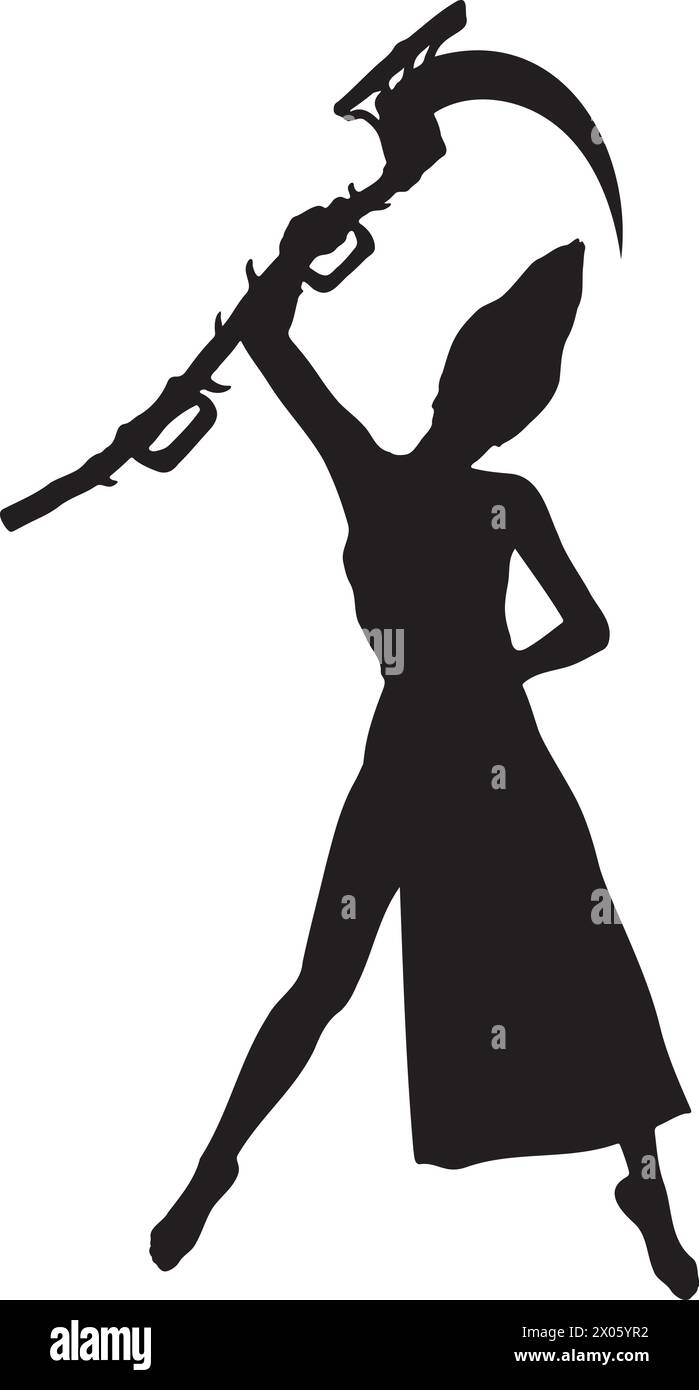 Girl with scythe Stock Vector Images - Alamy