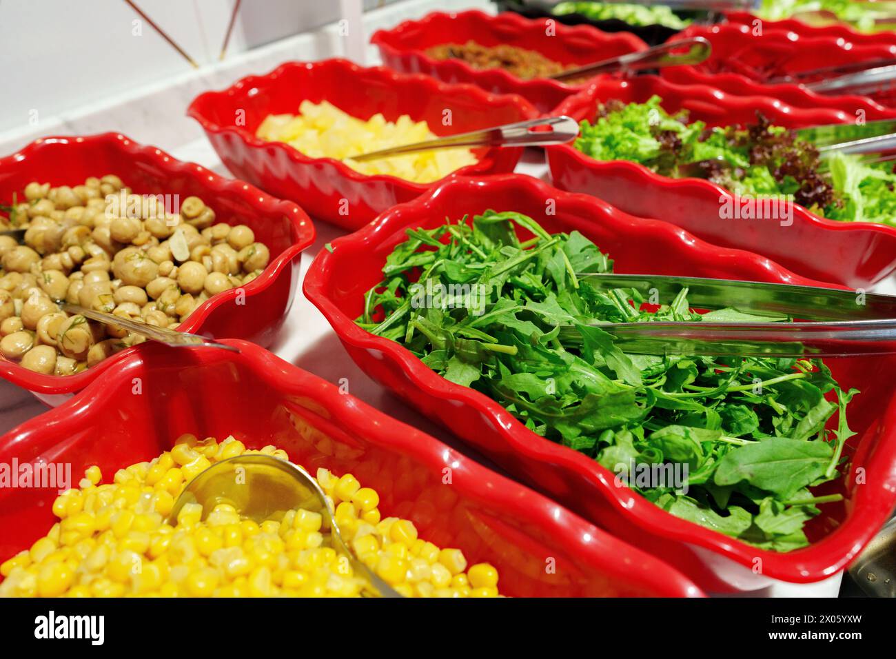 Colorful Salad Buffet Spread Displaying an Array of Fresh Ingredients ...