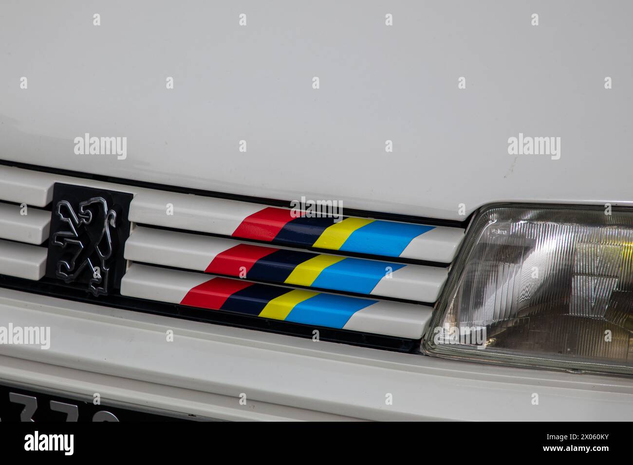 Bordeaux , France - 04 08 2024 : peugeot 205 rallye GTI logo brand and ...