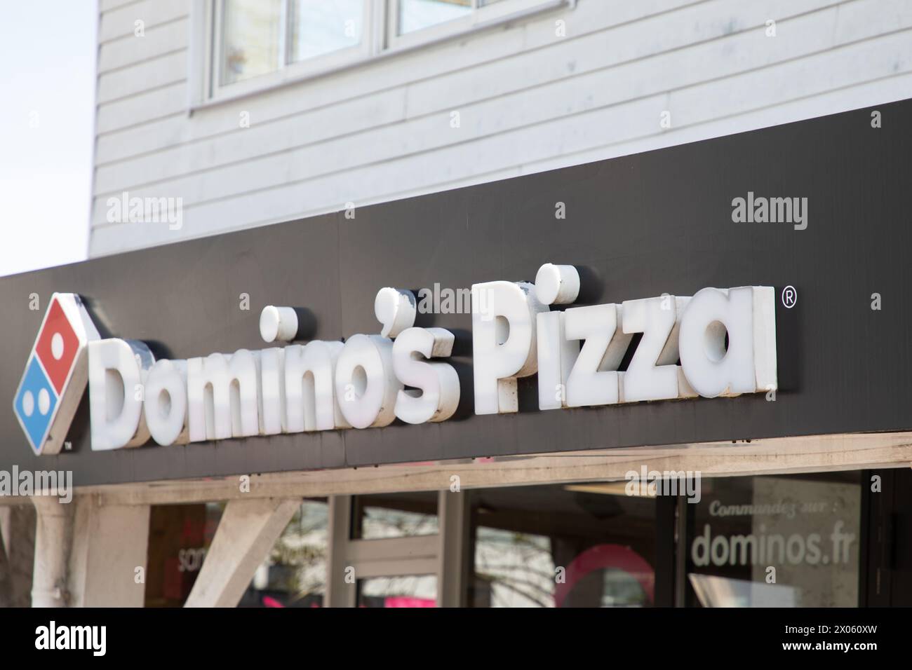 Bordeaux , France - 04 04 2024 : Dominos pizza sign text and brand logo ...