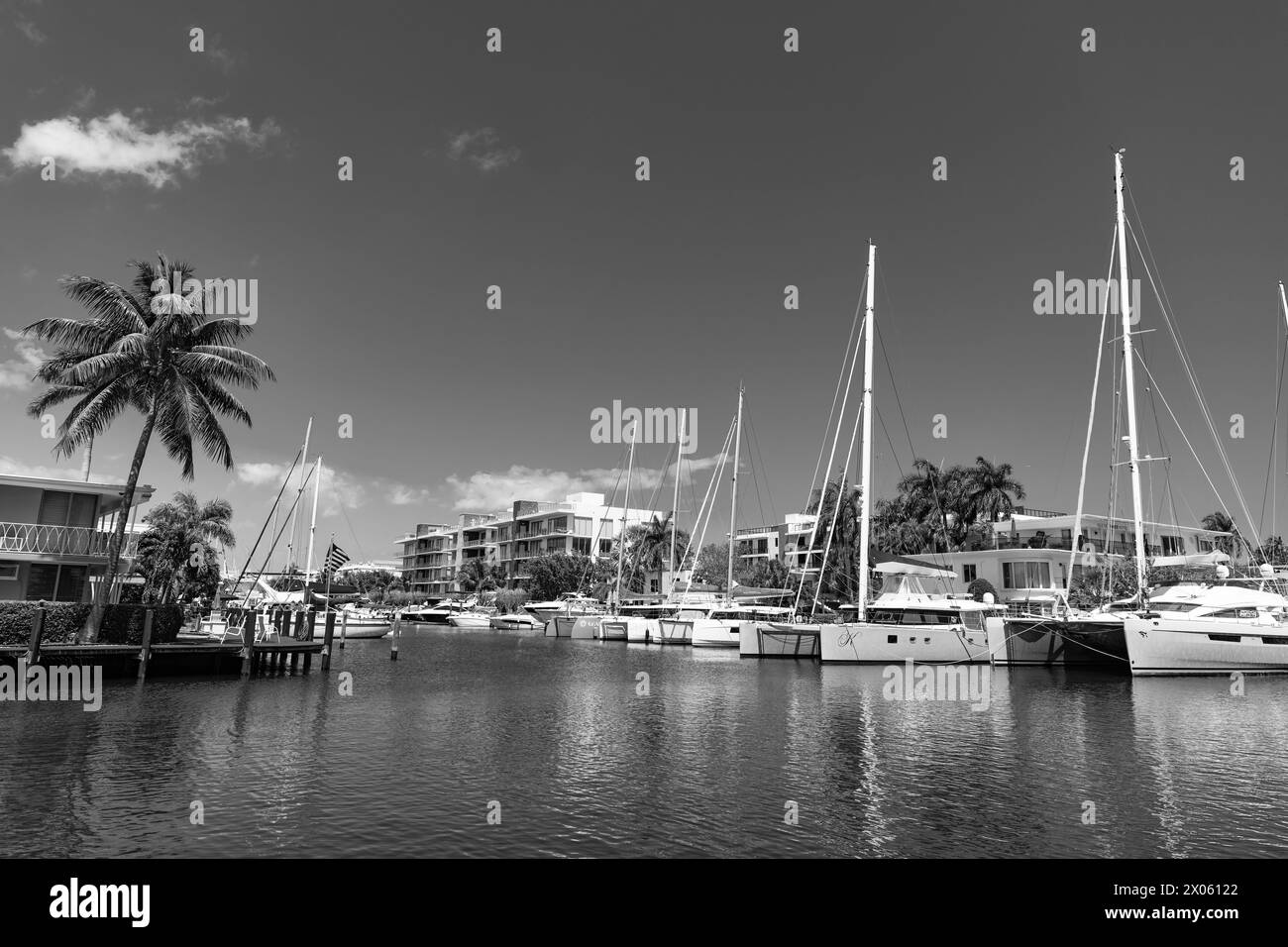 Miami, Florida USA - March 25, 2023: seaside summer harbour with ...
