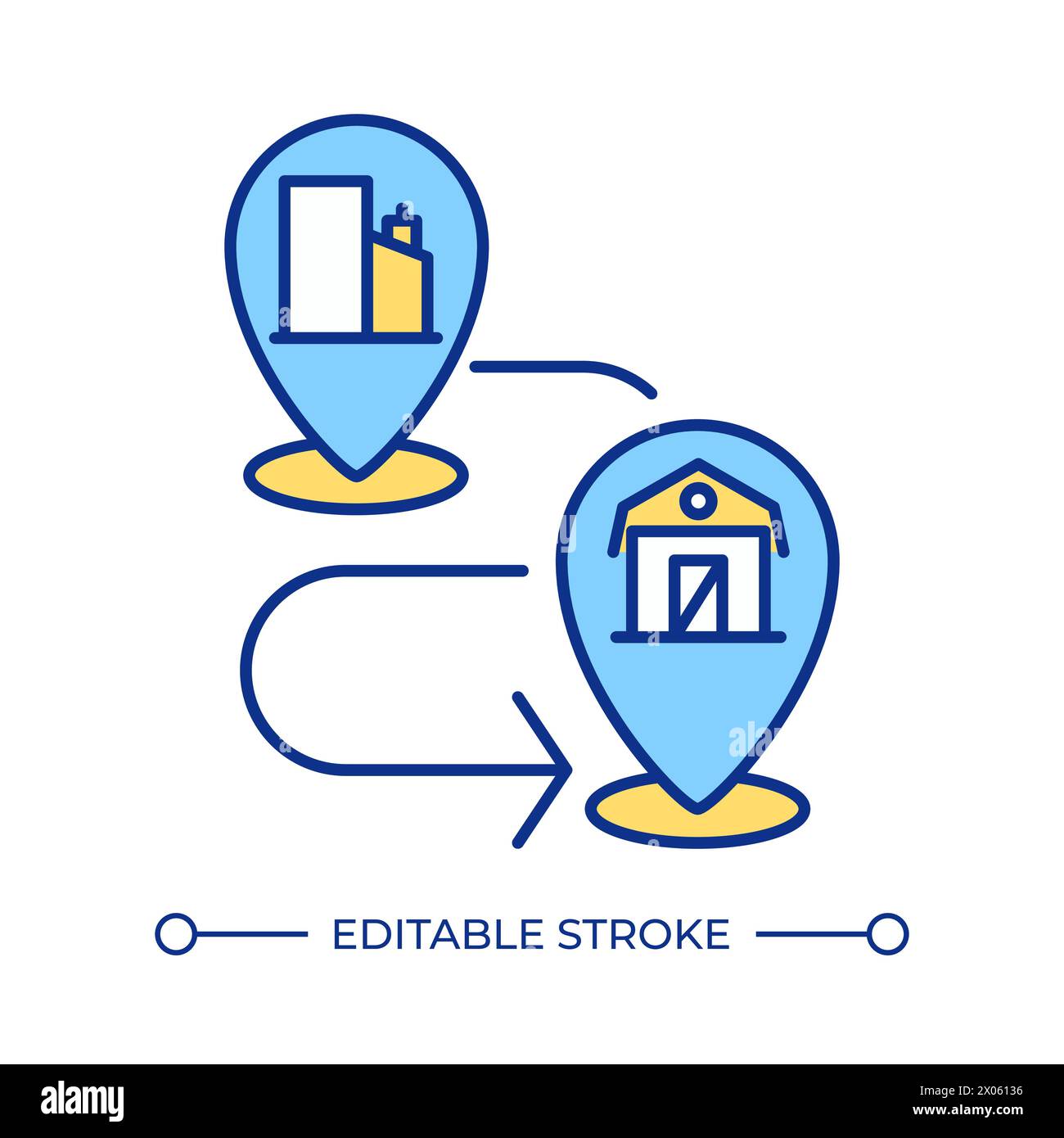 Logistics route RGB color icon Stock Vector Image & Art - Alamy