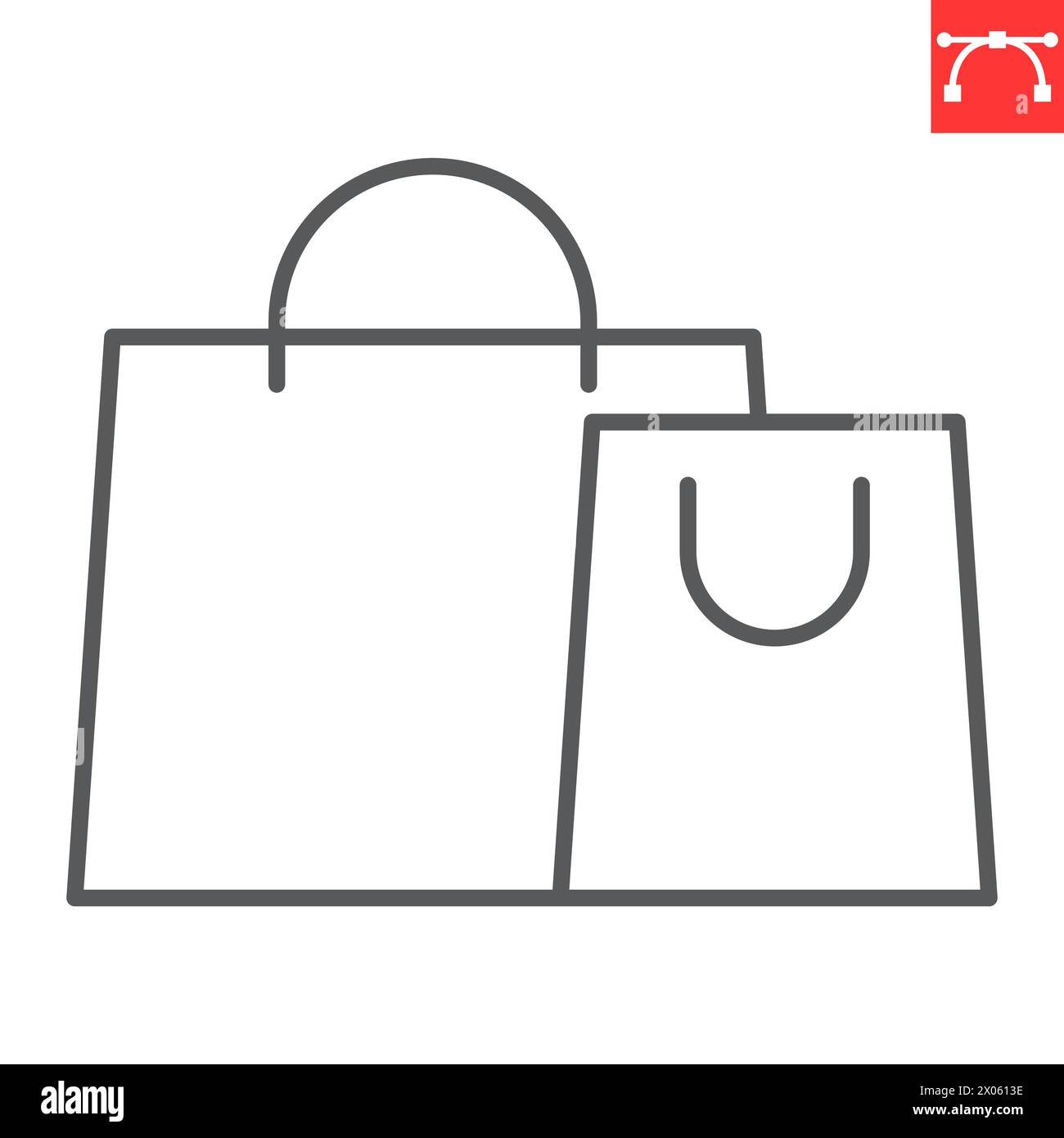 Shopping bag line icon, e-commerce and marketing, package vector icon ...