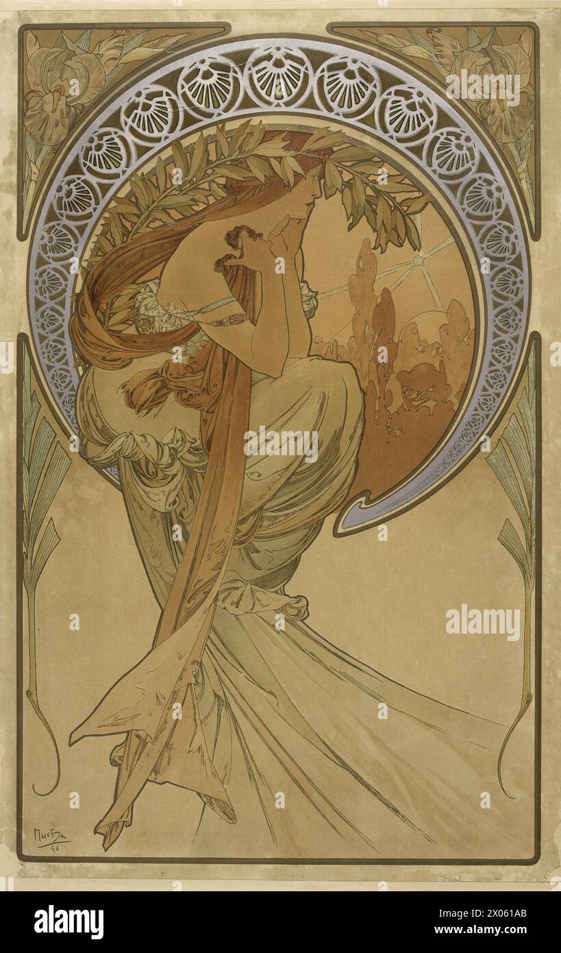 Art Nouveau by Alphonse Mucha - La Poesie - Poetry 1899 Stock Photo - Alamy