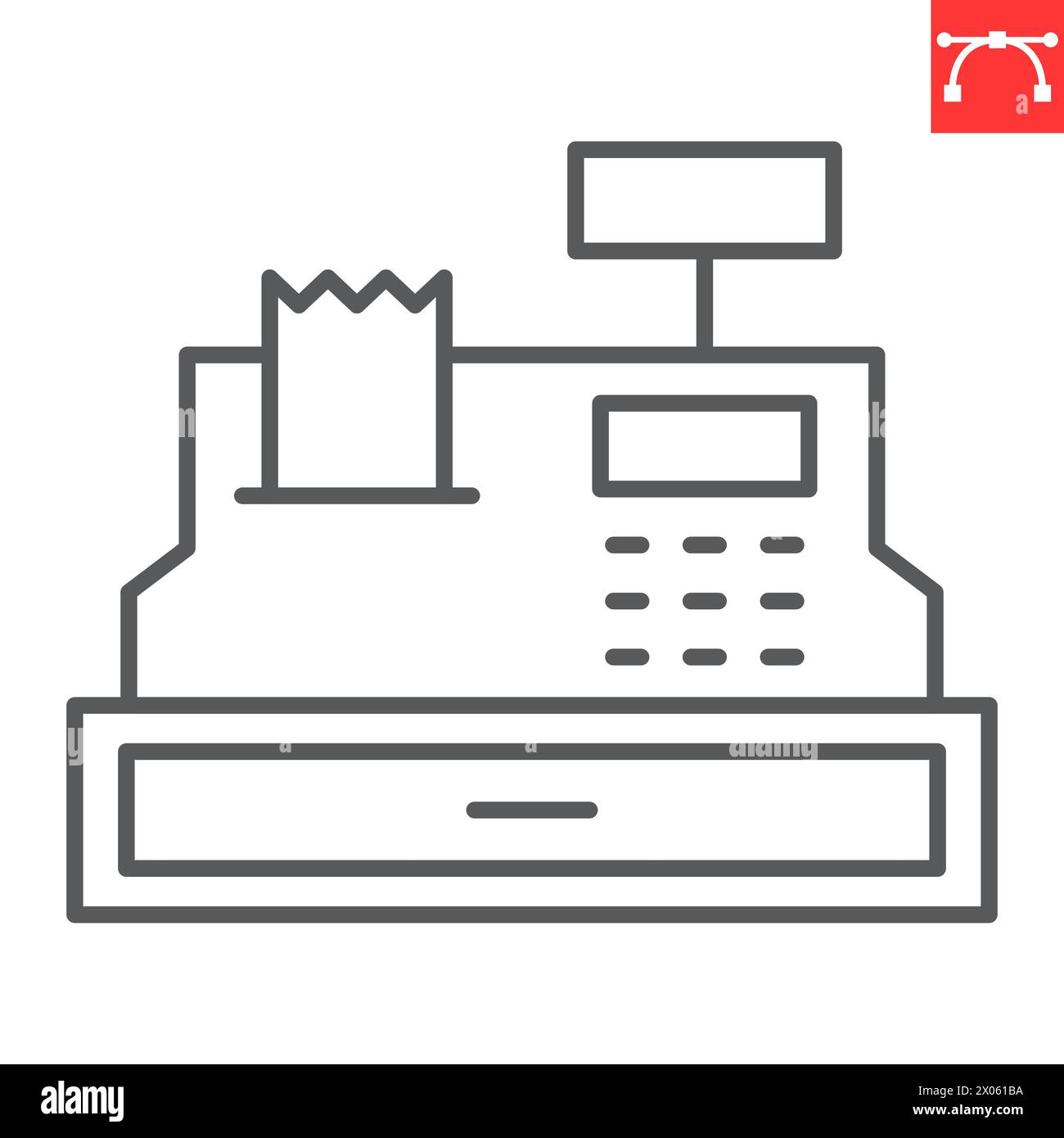 Order Checkout Line Icon E Commerce And Marketing Cash Register Vector Icon Vector Graphics