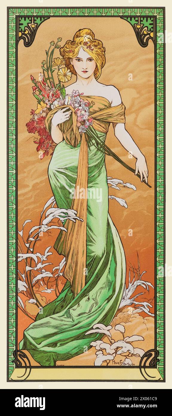 Alphonse Mucha artwork - Seasons - Spring, 1900 Stock Photo - Alamy