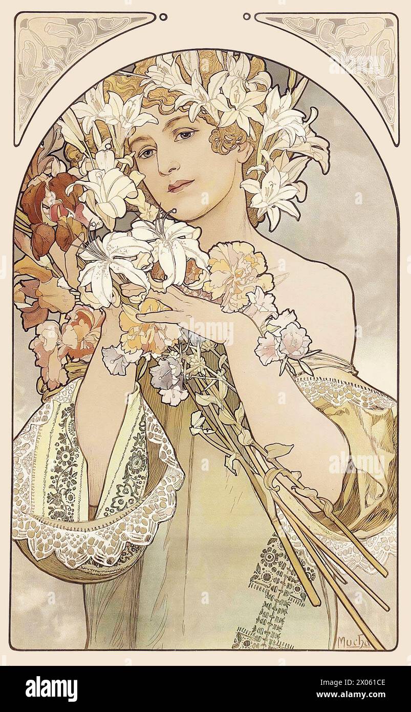 Alphonse mucha art nouveau hi-res stock photography and images - Alamy