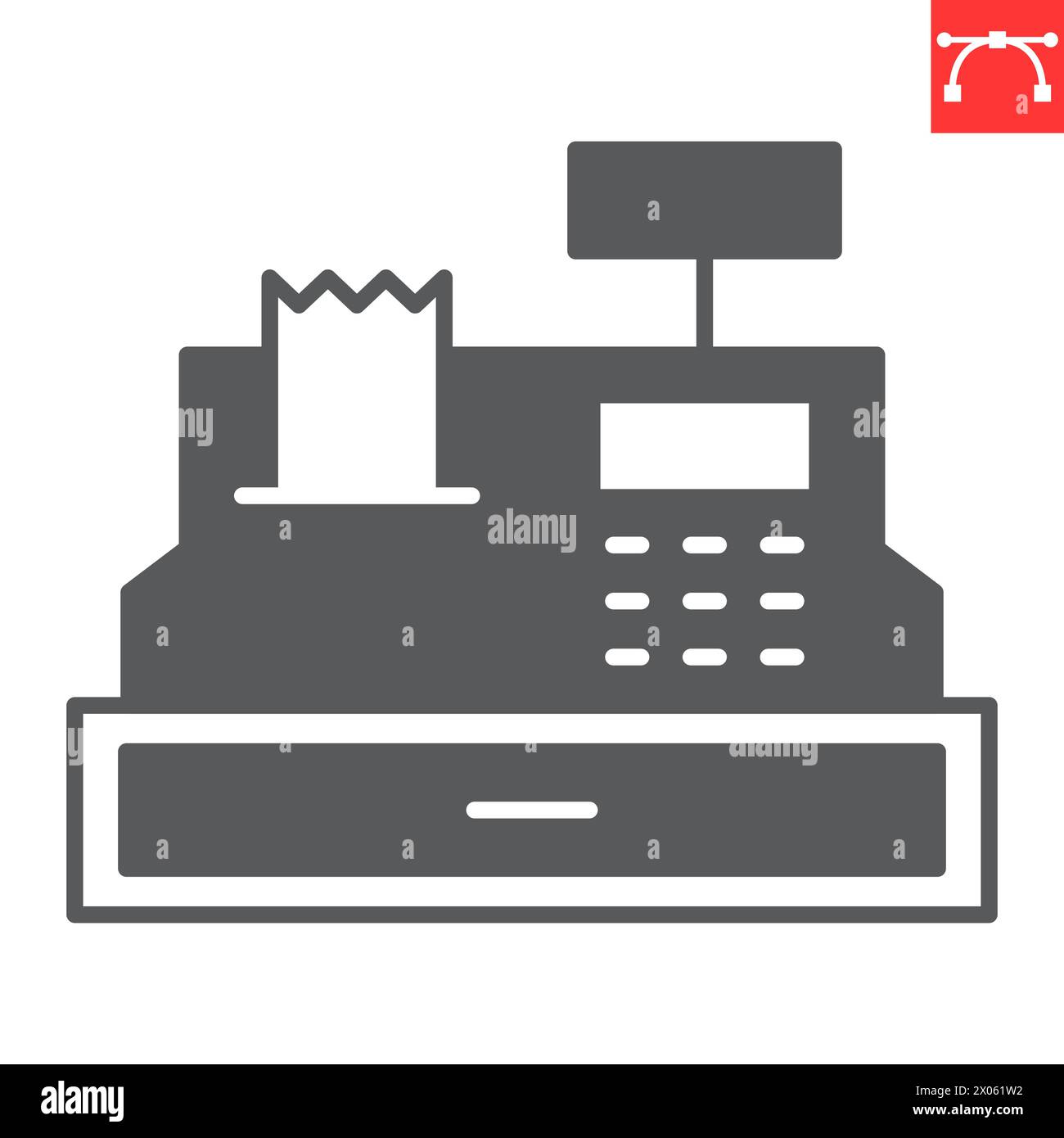 Order checkout glyph icon, e-commerce and marketing, cash register ...