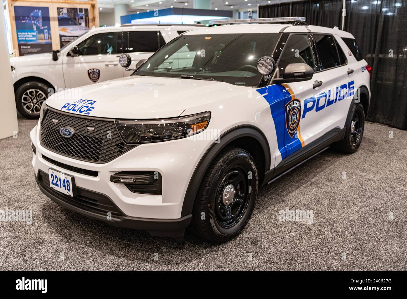 New York City, USA - March 27, 2024: Ford Explorer police car at New ...