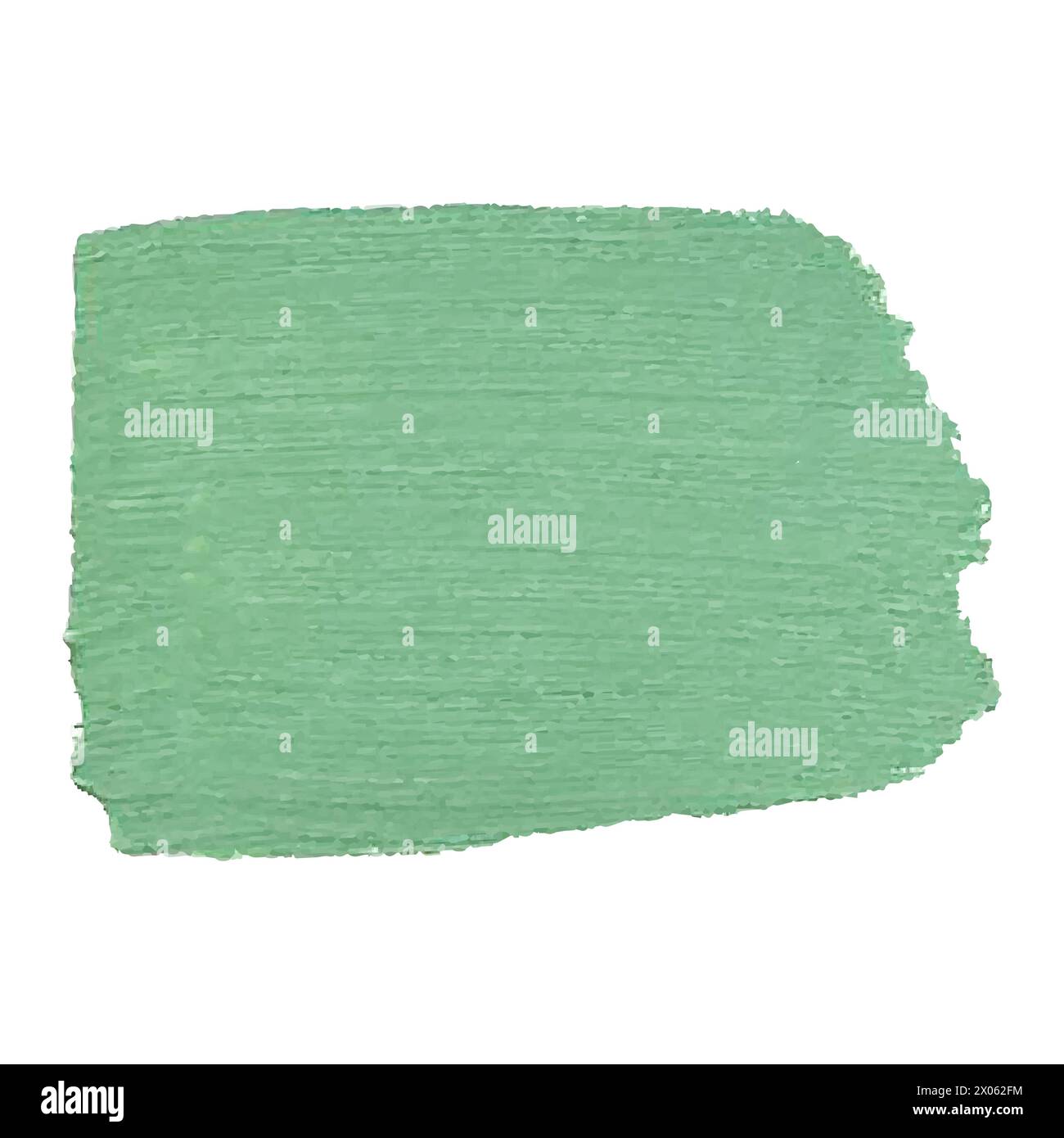Acrylic light green texture, brush stroke, hand drawing isolated on white background. Vector ...