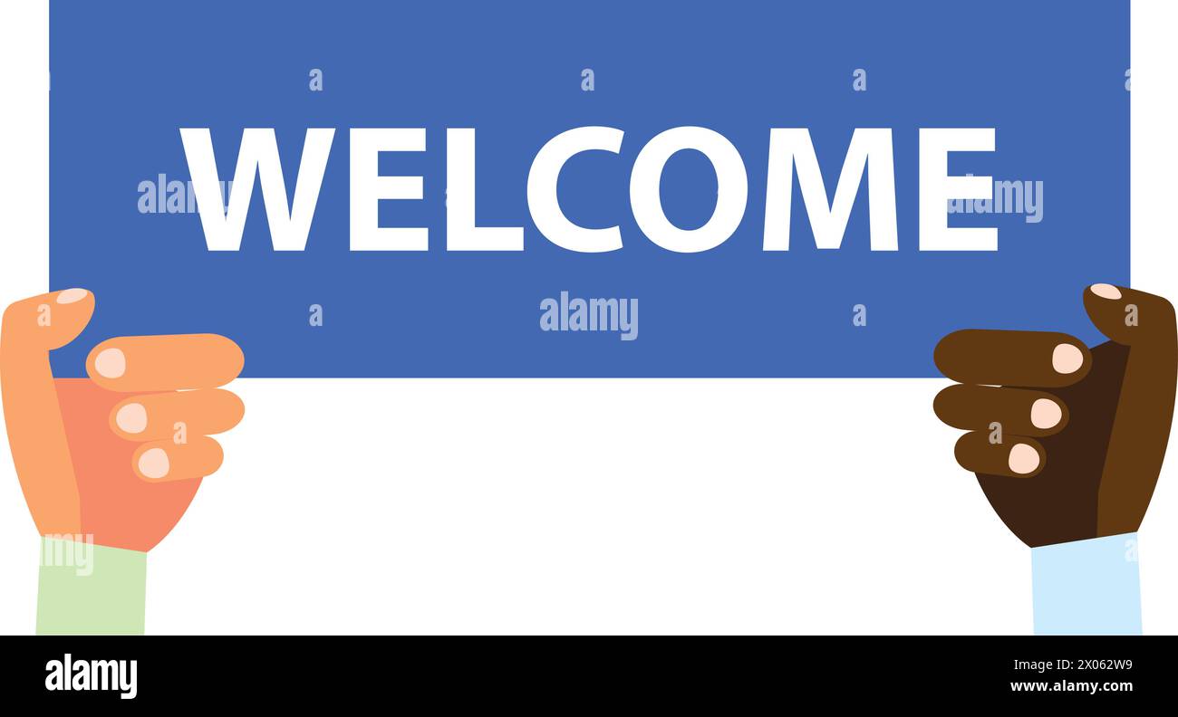 Welcome banner, vector text welcome to design element of the site ...