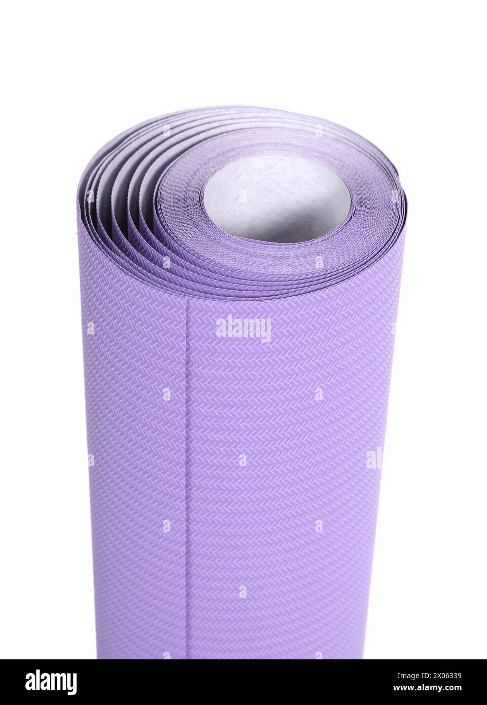 One purple wallpaper roll isolated on white Stock Photo - Alamy