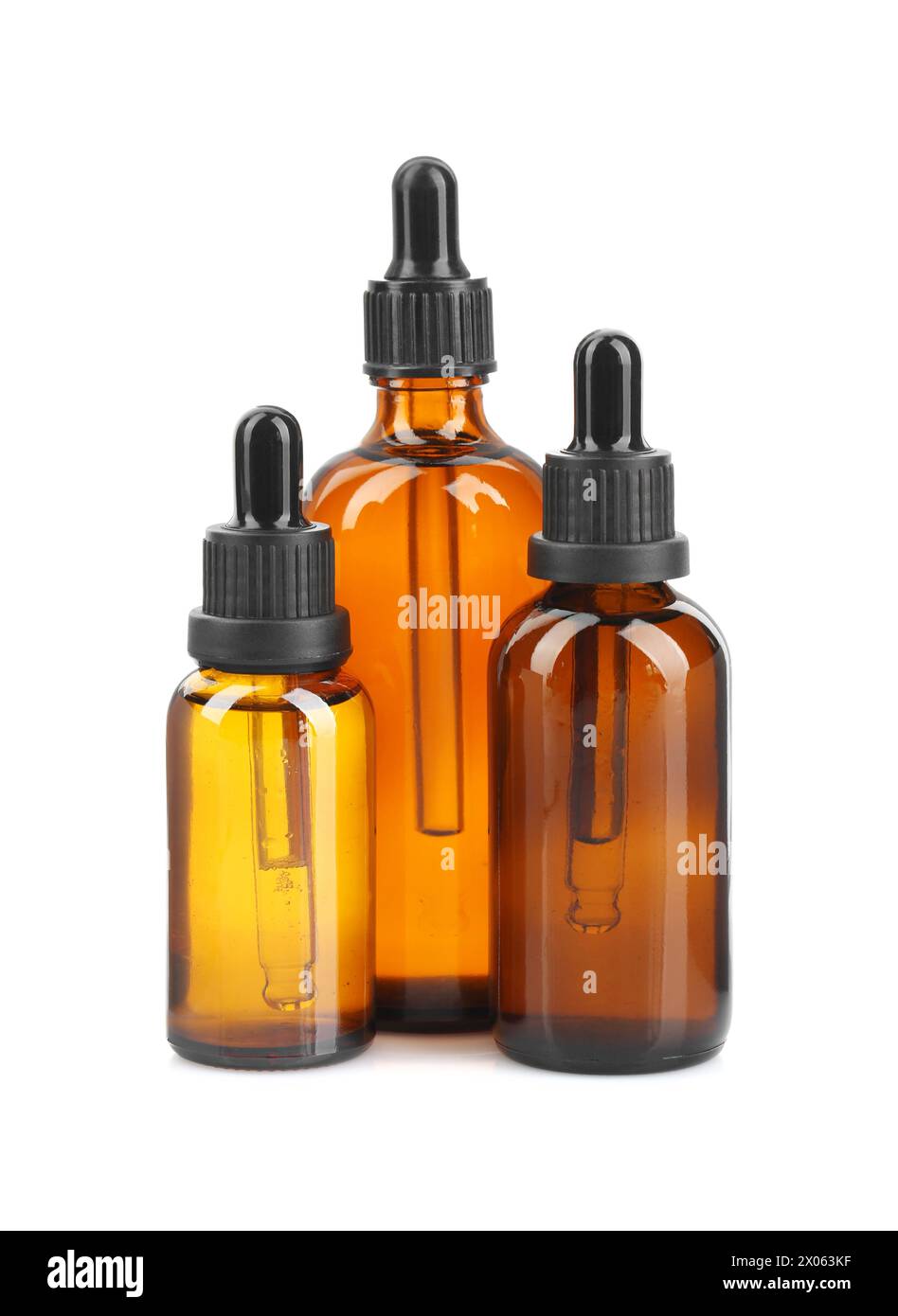 Glass bottles of tincture isolated on white Stock Photo - Alamy