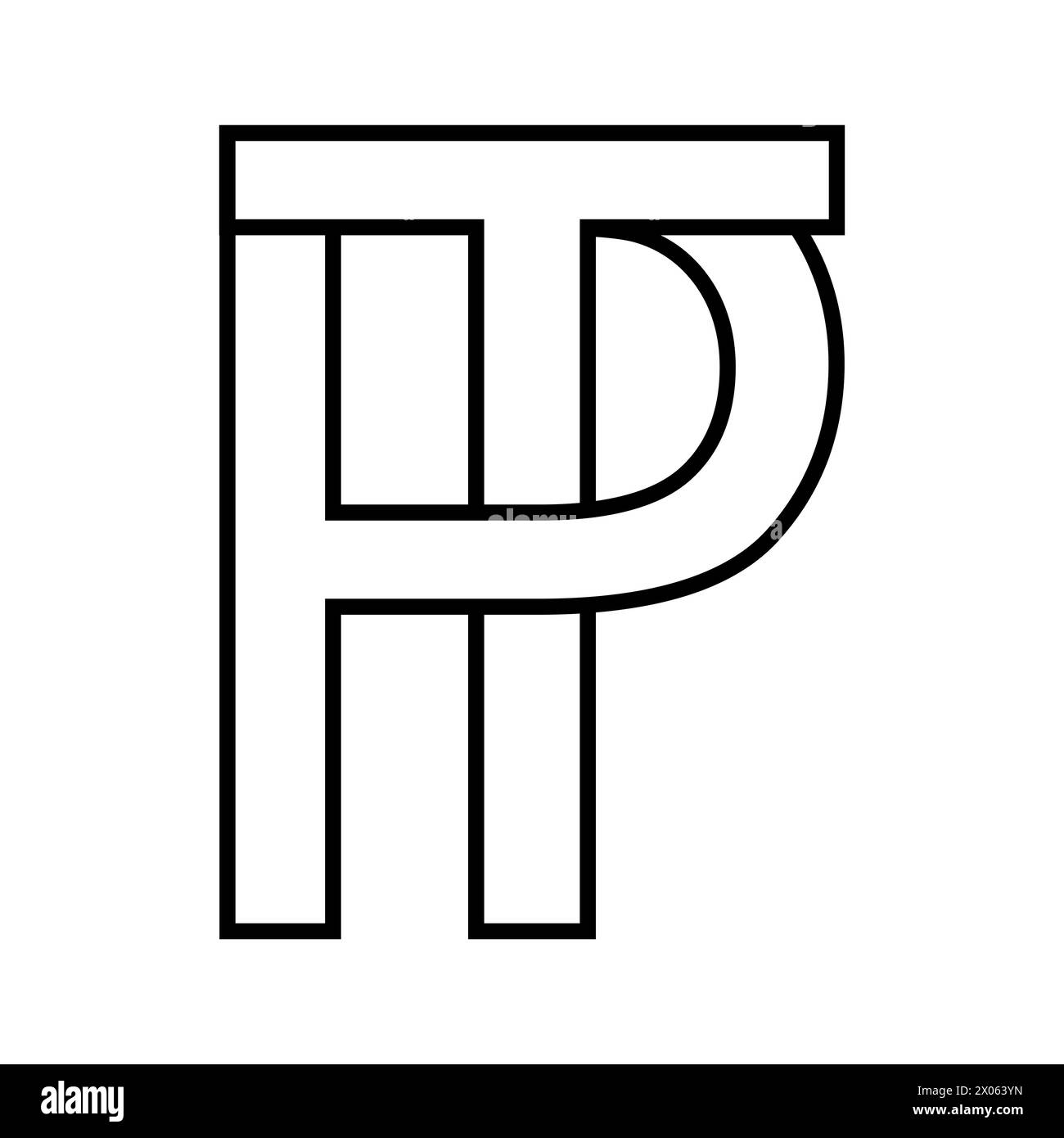 Logo sign pt, tp icon double letters logotype p t Stock Vector Image ...