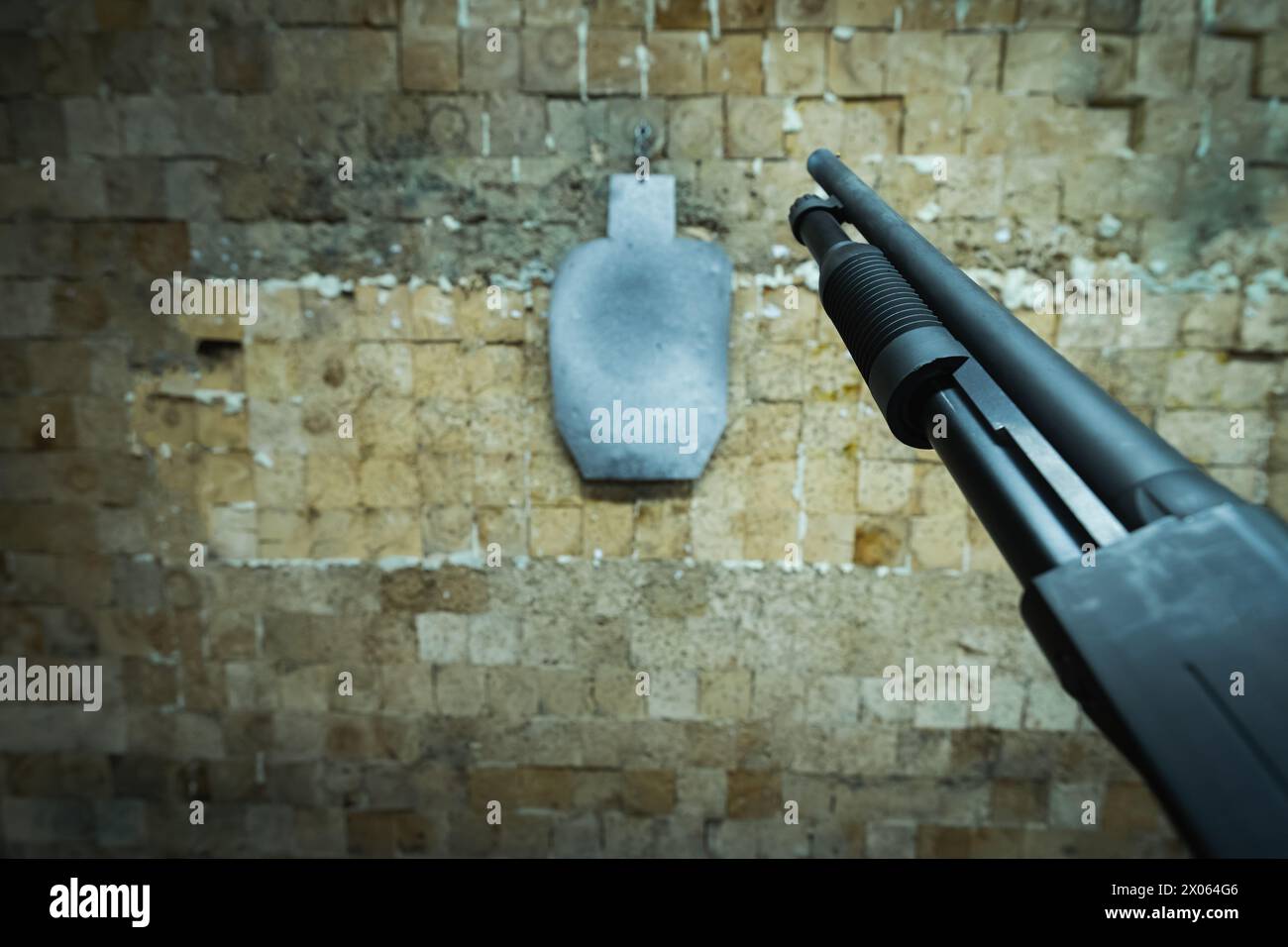 Person shooting powerful shotgun hi-res stock photography and images ...
