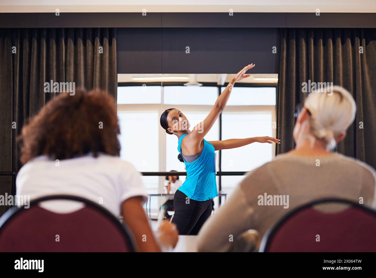 Audition, woman and dancer, studio and talent, performance and health ...