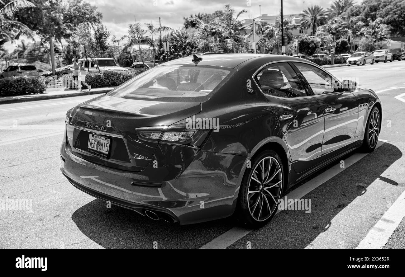 Miami, Florida USA - March 25, 2023: red 2016 Maserati Ghibli S Q4 ...